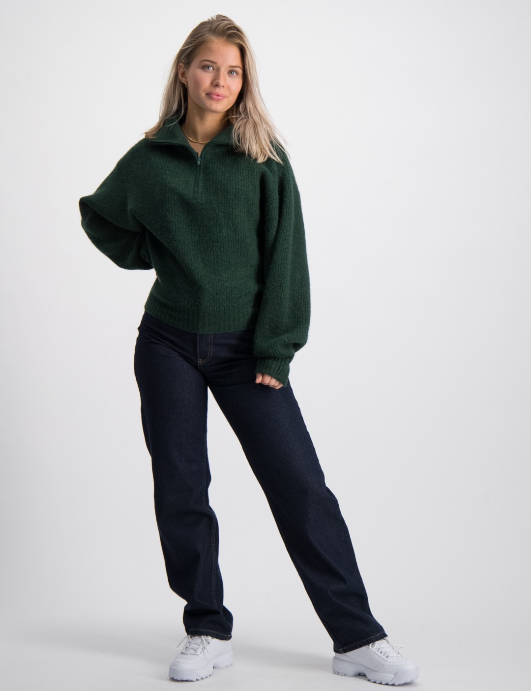 Grunt Berna Half Zip Knit Grön för Tjej | Kids Brand Store