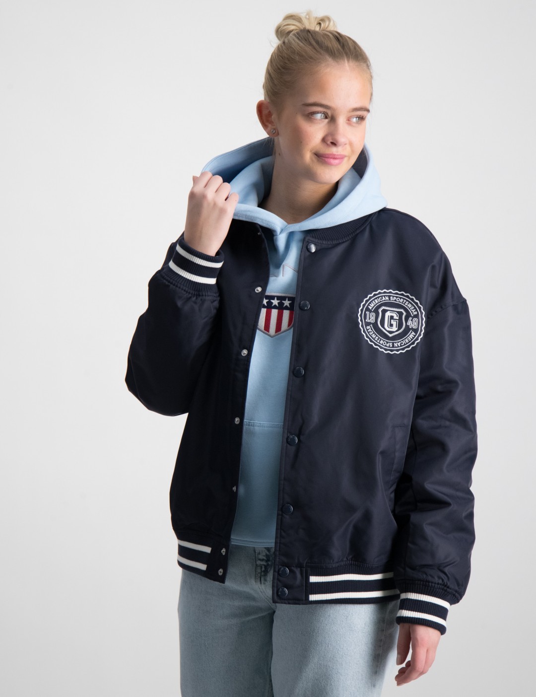 GANT GANT NEW HAVEN VARSITY JACKET Blå til Pige | Kids Brand Store