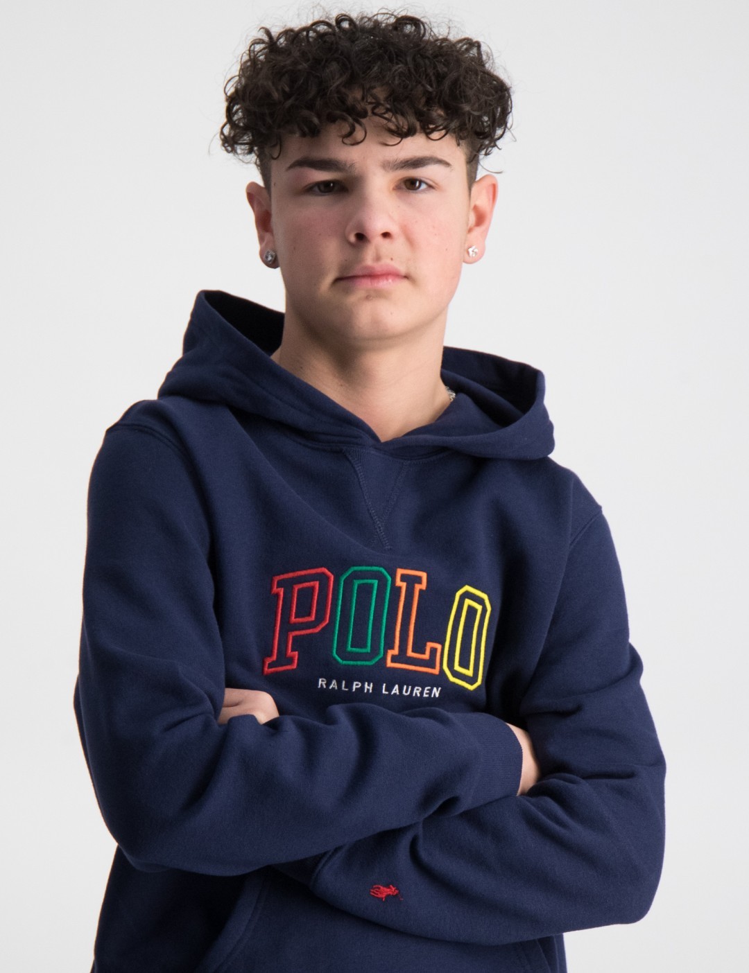 Polo Ralph Lauren Logo Fleece Hoodie Blå til Dreng | Kids Brand Store