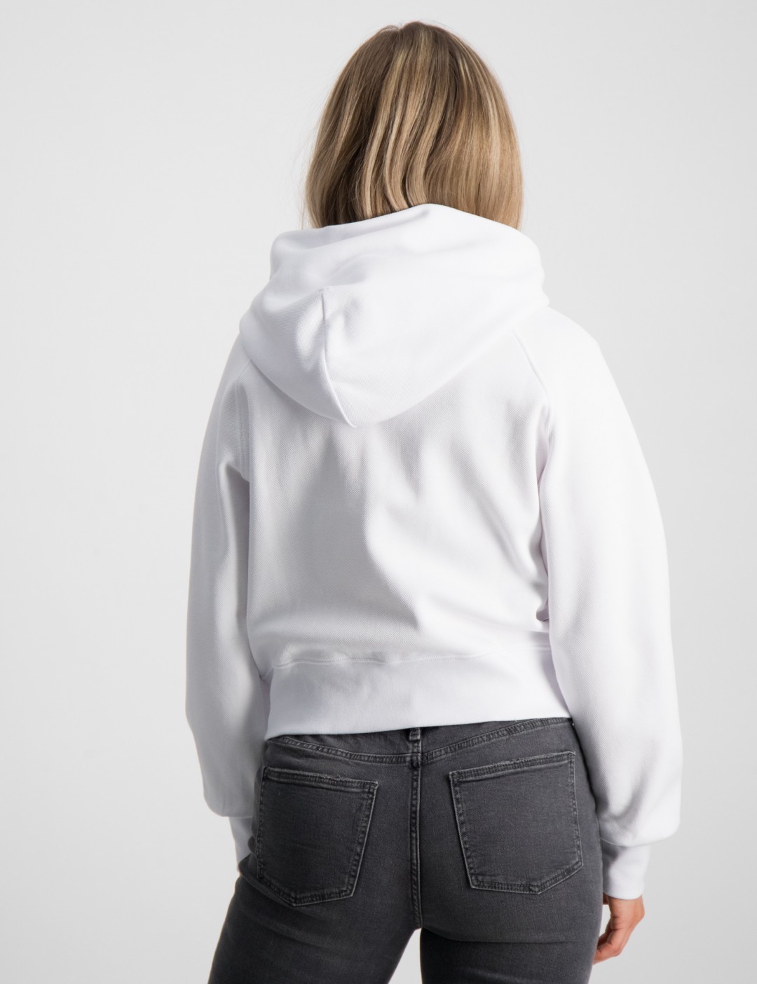 Calvin Klein INTERLOCK PIQUE ZIP THROUGH Vit för Tjej | Kids Brand Store