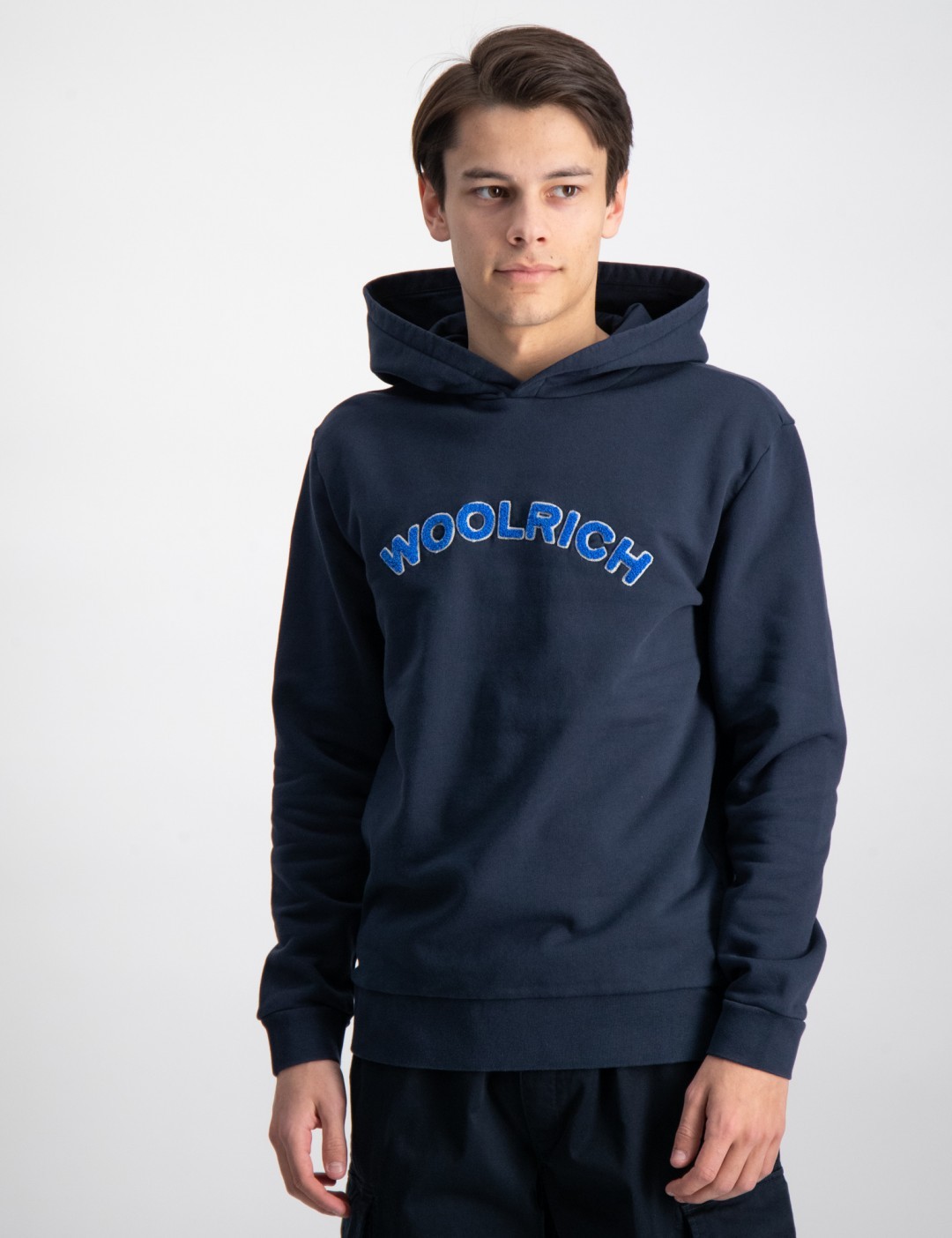 Woolrich VARSITY LOGO HOODIE Blau für Jungen | Kids Brand Store