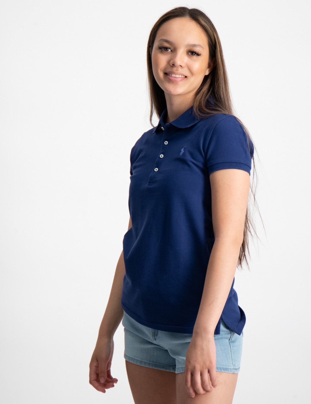 Polo Ralph Lauren Stretch Piqué Polo Shirt Blå til Jente | Kids Brand Store