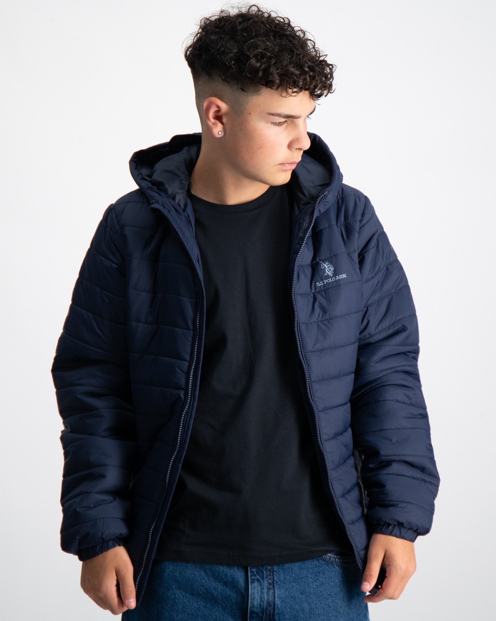 U.S. Polo Assn. USPA Hooded Quilted Jacket Blau für Jungen | Kids Brand ...