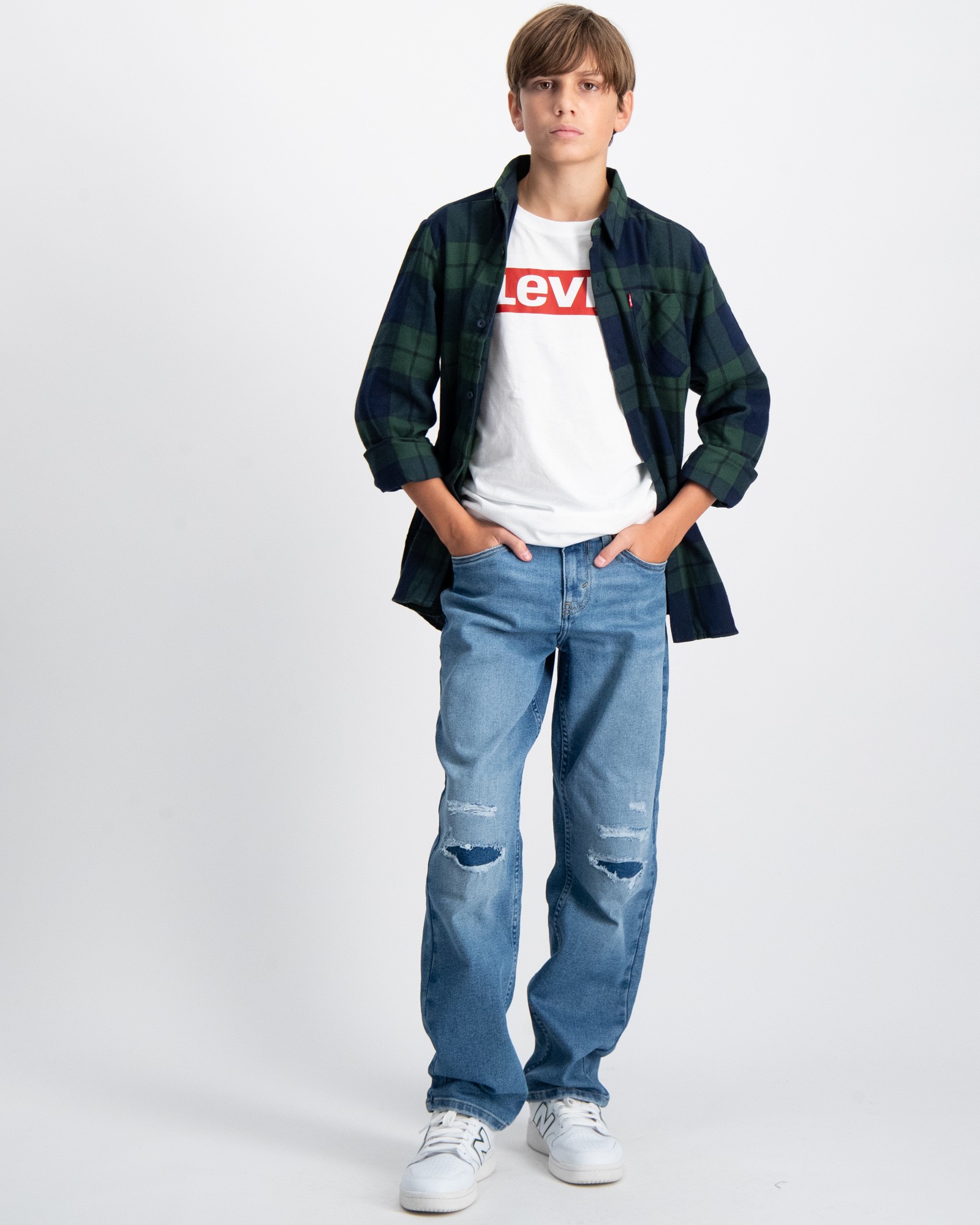 Levi's LVB STAY LOOSE TAPER JEANS Blå för Kille | Kids Brand Store