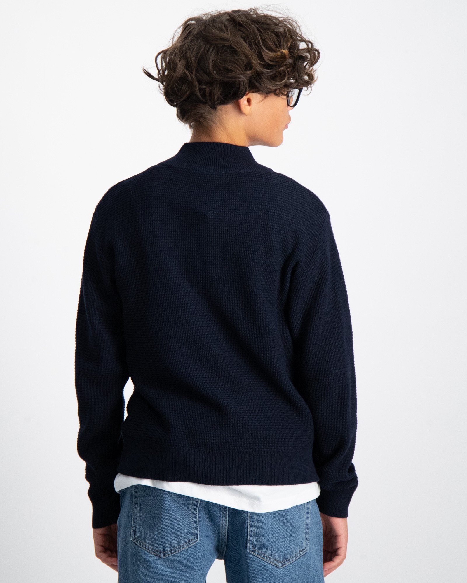 LMTD NLMHILAS LS HALF ZIP KNIT Blå til Gutt | Kids Brand Store