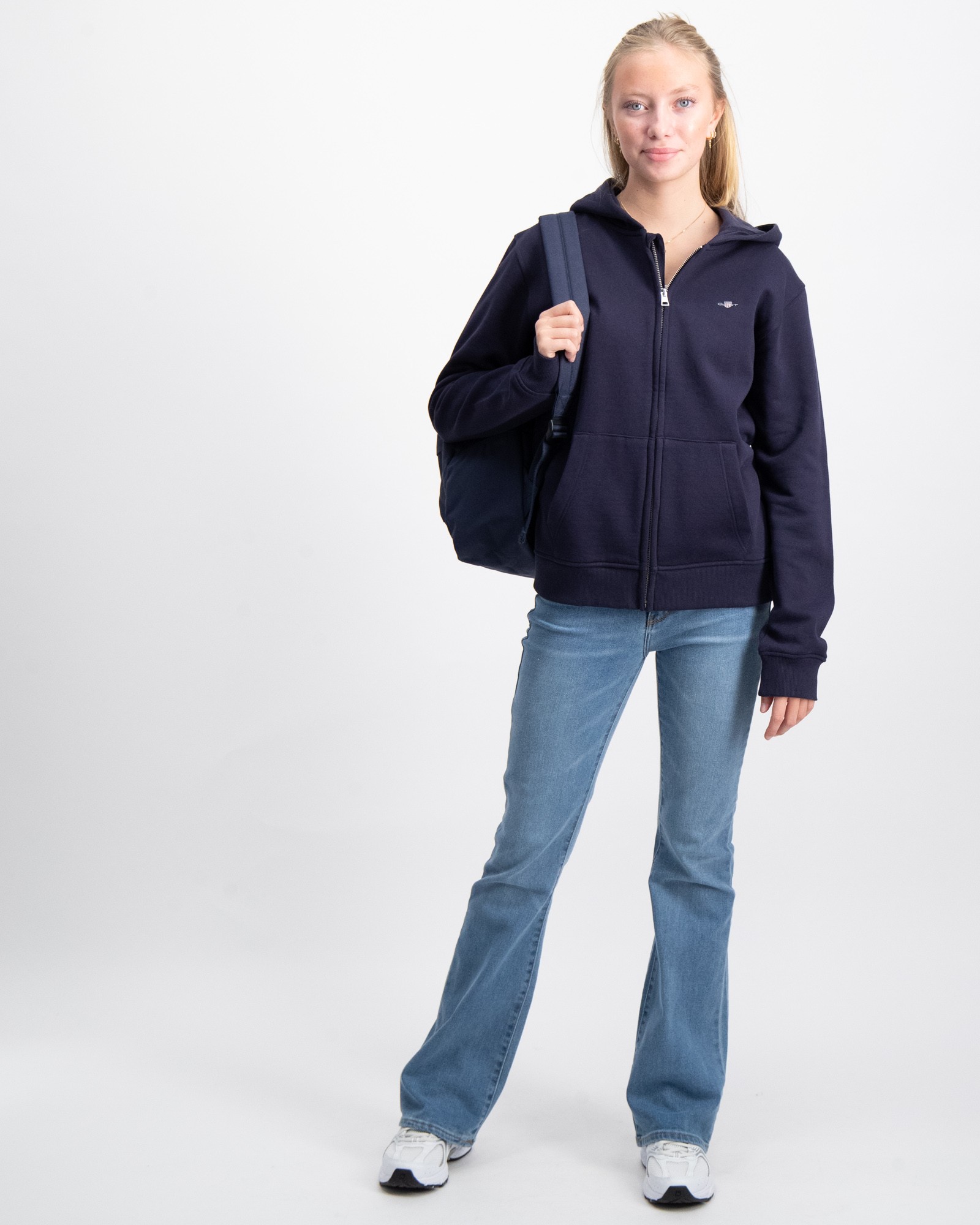 GANT SHIELD ZIP HOODIE Blauw voor Meisjes | Kids Brand Store