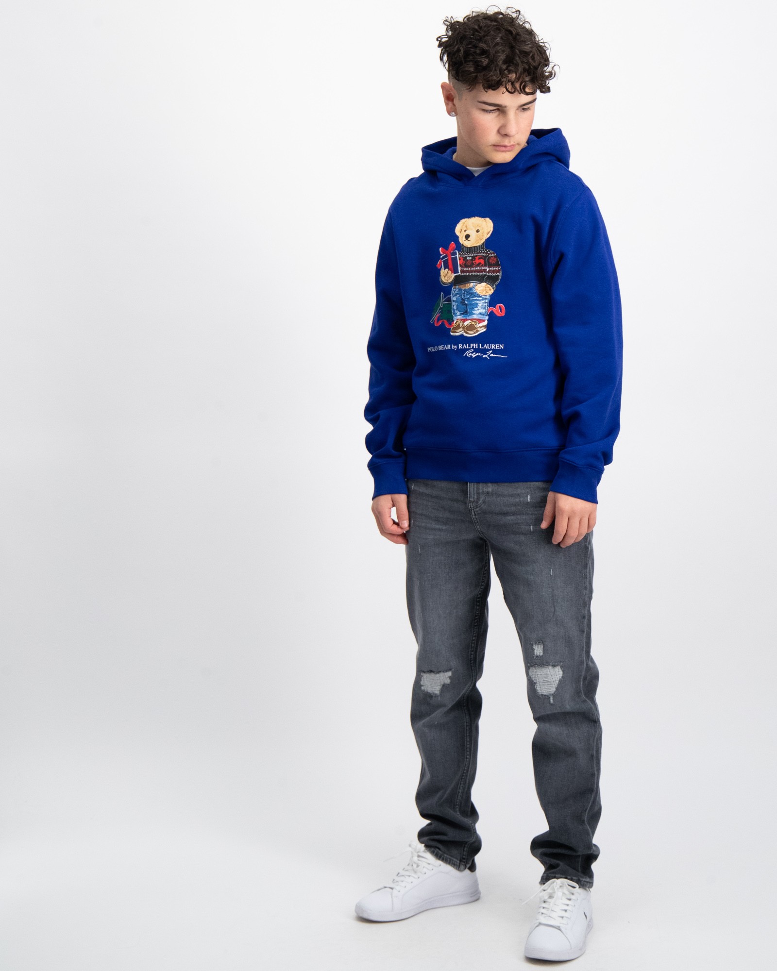 Polo Ralph Lauren Polo Bear Fleece Hoodie Blå til Dreng | Kids Brand Store