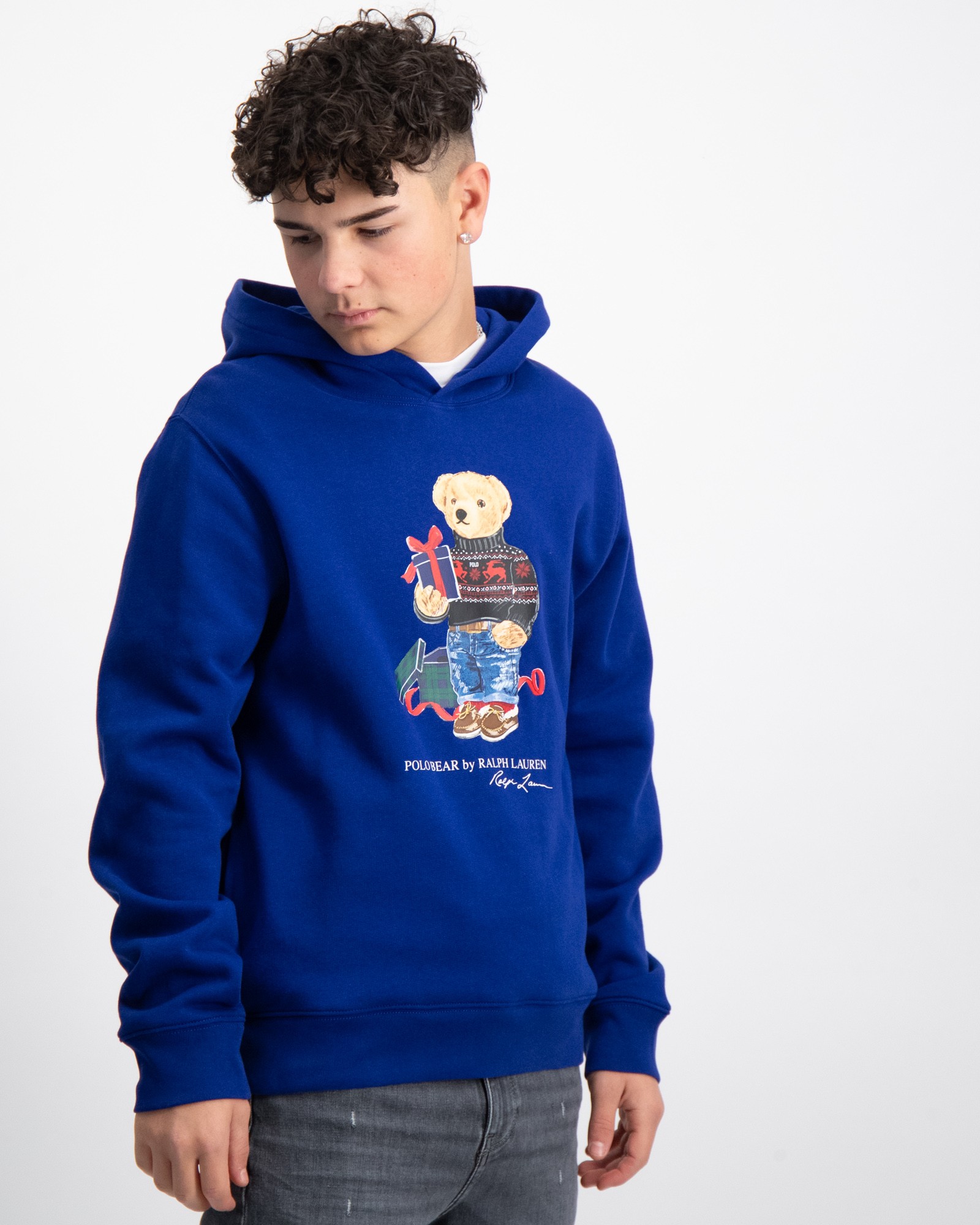 Polo Ralph Lauren Polo Bear Fleece Hoodie Blå til Dreng | Kids Brand Store