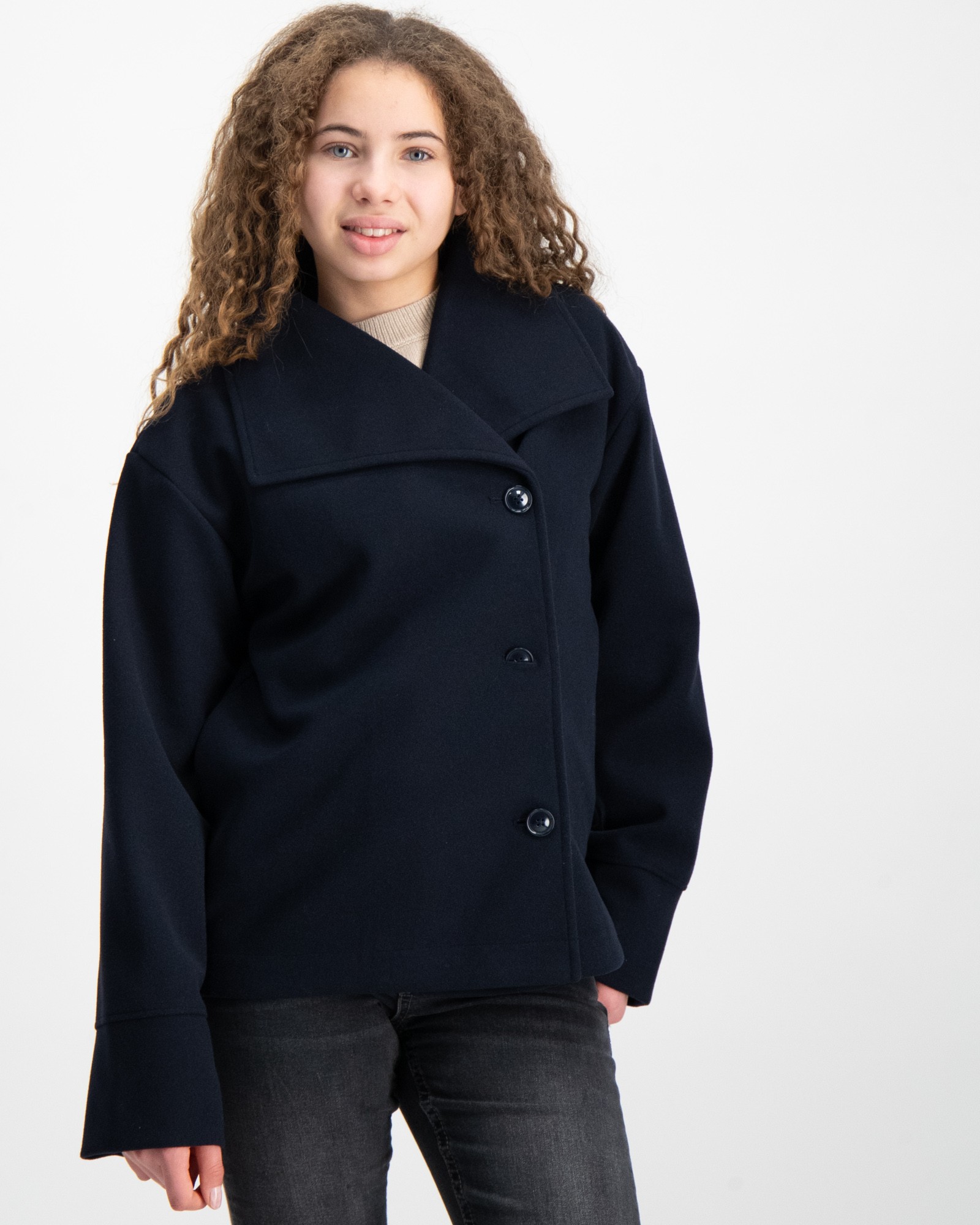 Gina Tricot Young Y short felt jacket Blå til Pige | Kids Brand Store