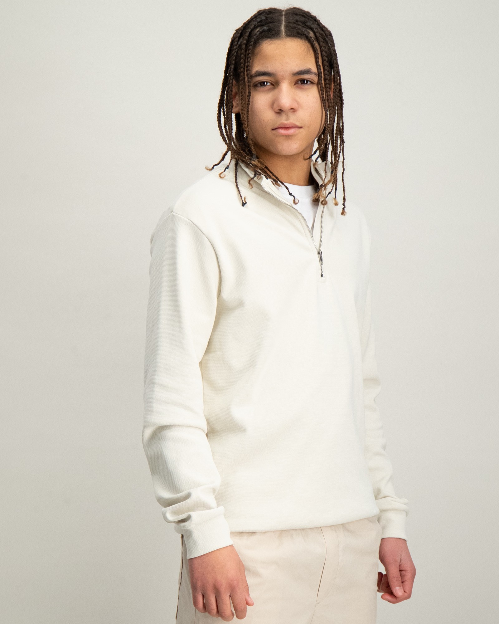 LMTD NLMNALDEMAR LS HALF ZIP SWEAT Hvit til Gutt | Kids Brand Store