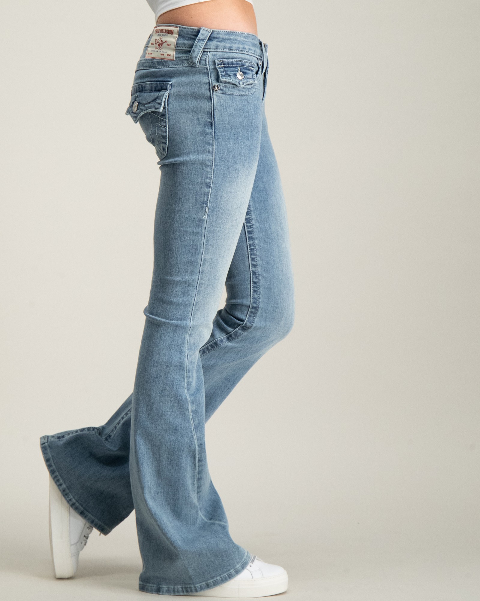 True Religion JOEY LOW RISE FLARE Blå för Tjej | Kids Brand Store