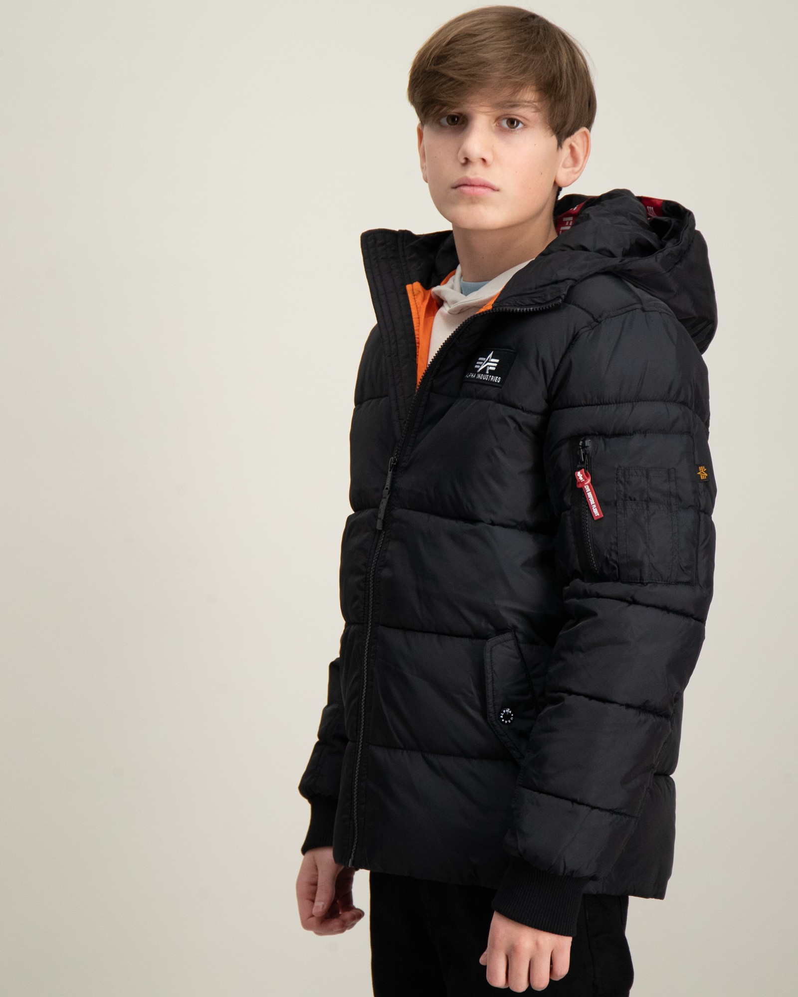 Alpha Industries Hooded Puffer Alpha Kids/Teens Schwarz für Jungen ...