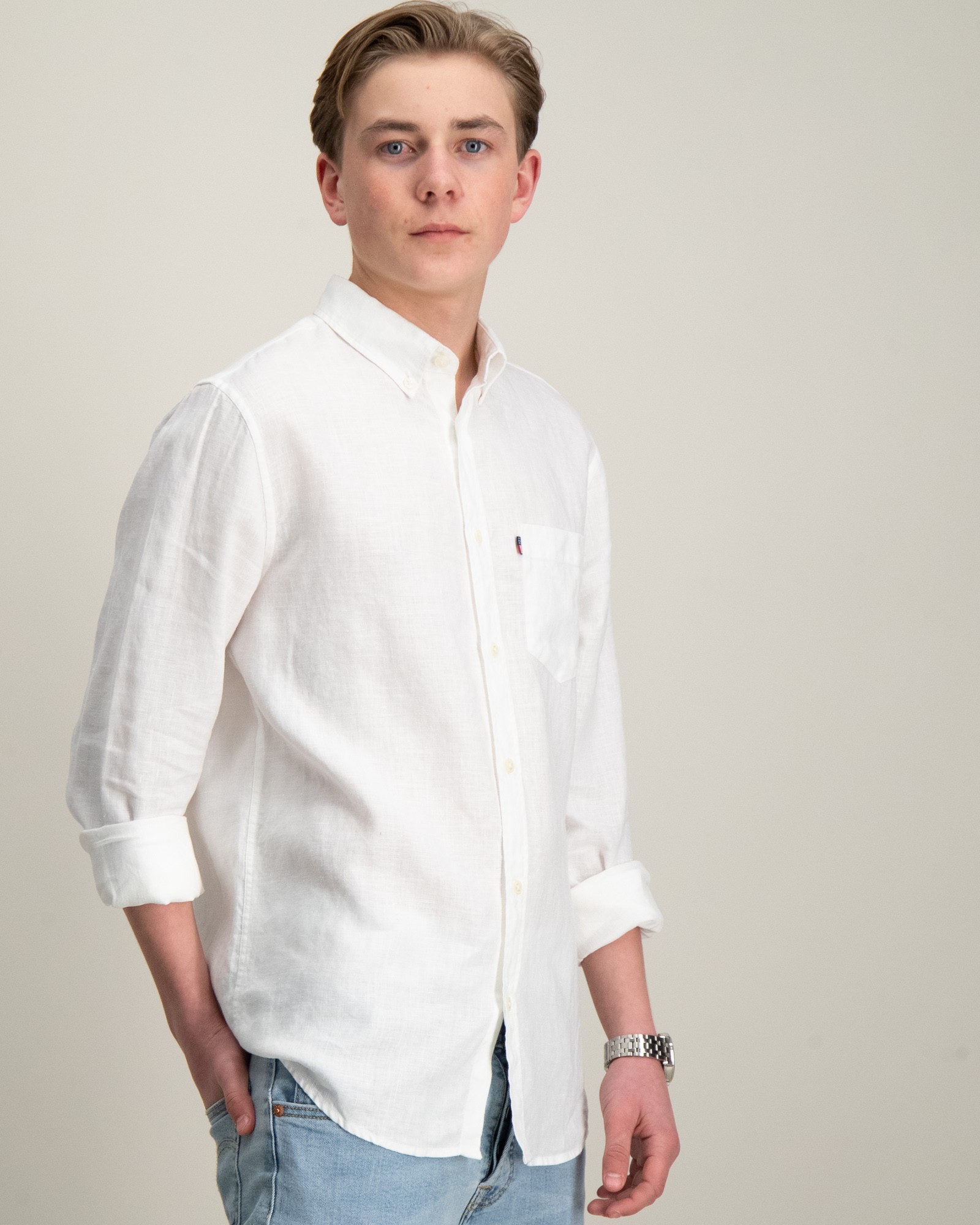 Lexington Ryan Casual Linen Shirt Wit voor Jongens | Kids Brand Store