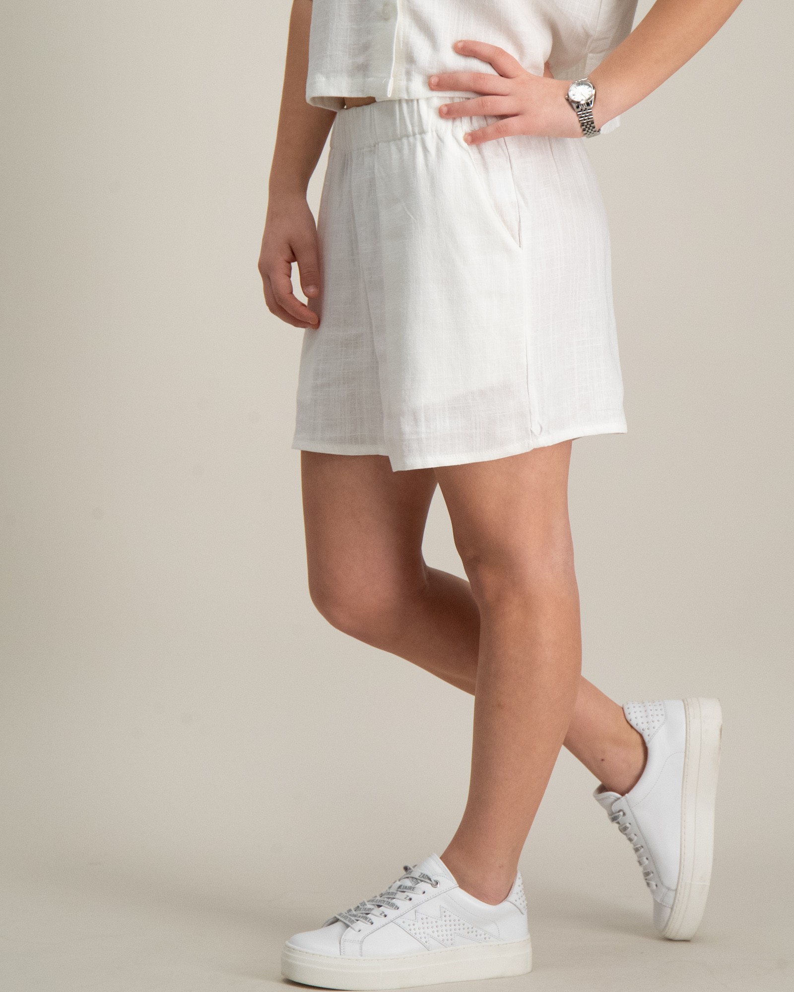 Grunt Kate Linen Shorts Hvit til Jente | Kids Brand Store