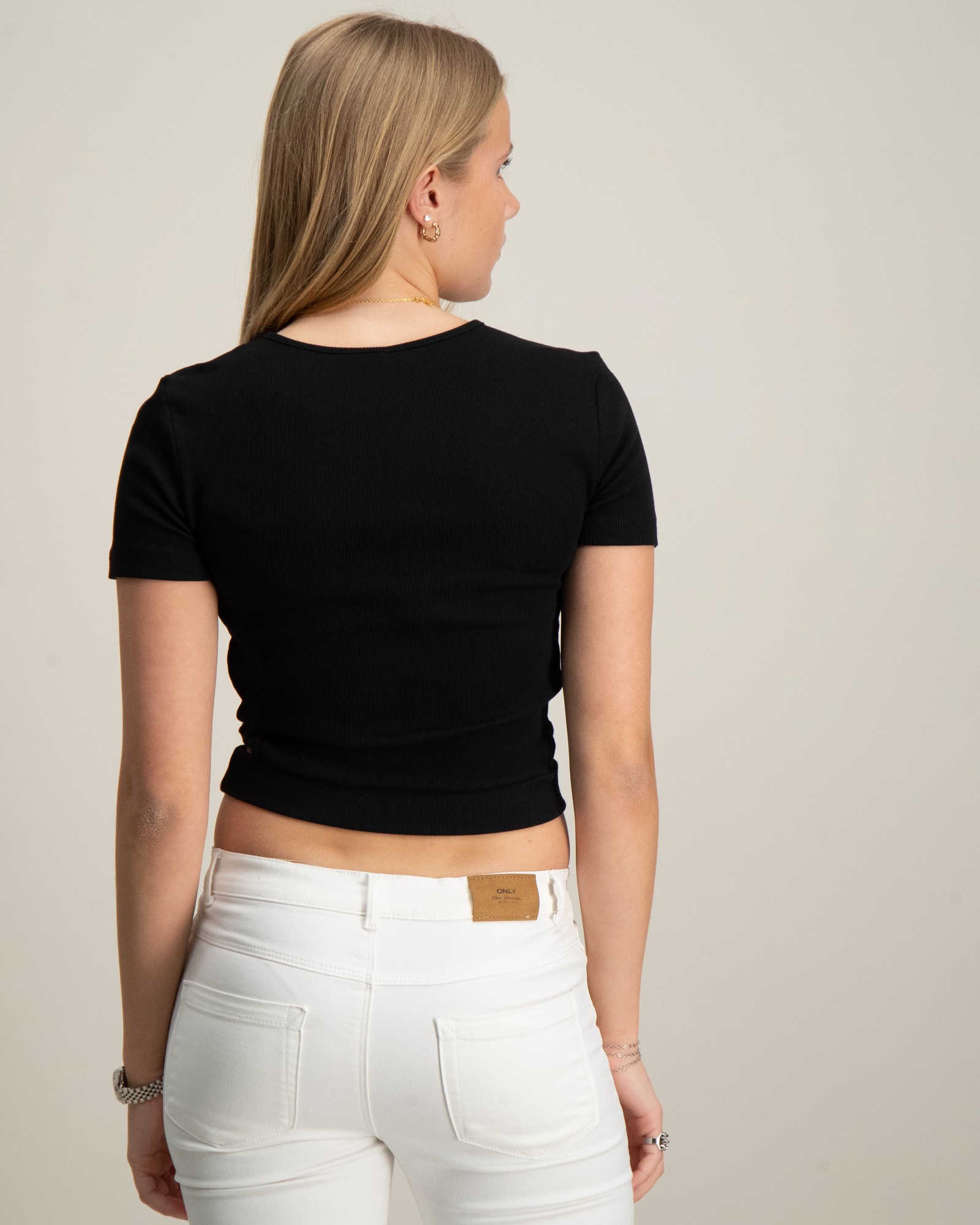 Kids ONLY KOGNESSA LIFE SS CUTOUT TOP BOX JRS NOOS Zwart voor Meisjes ...