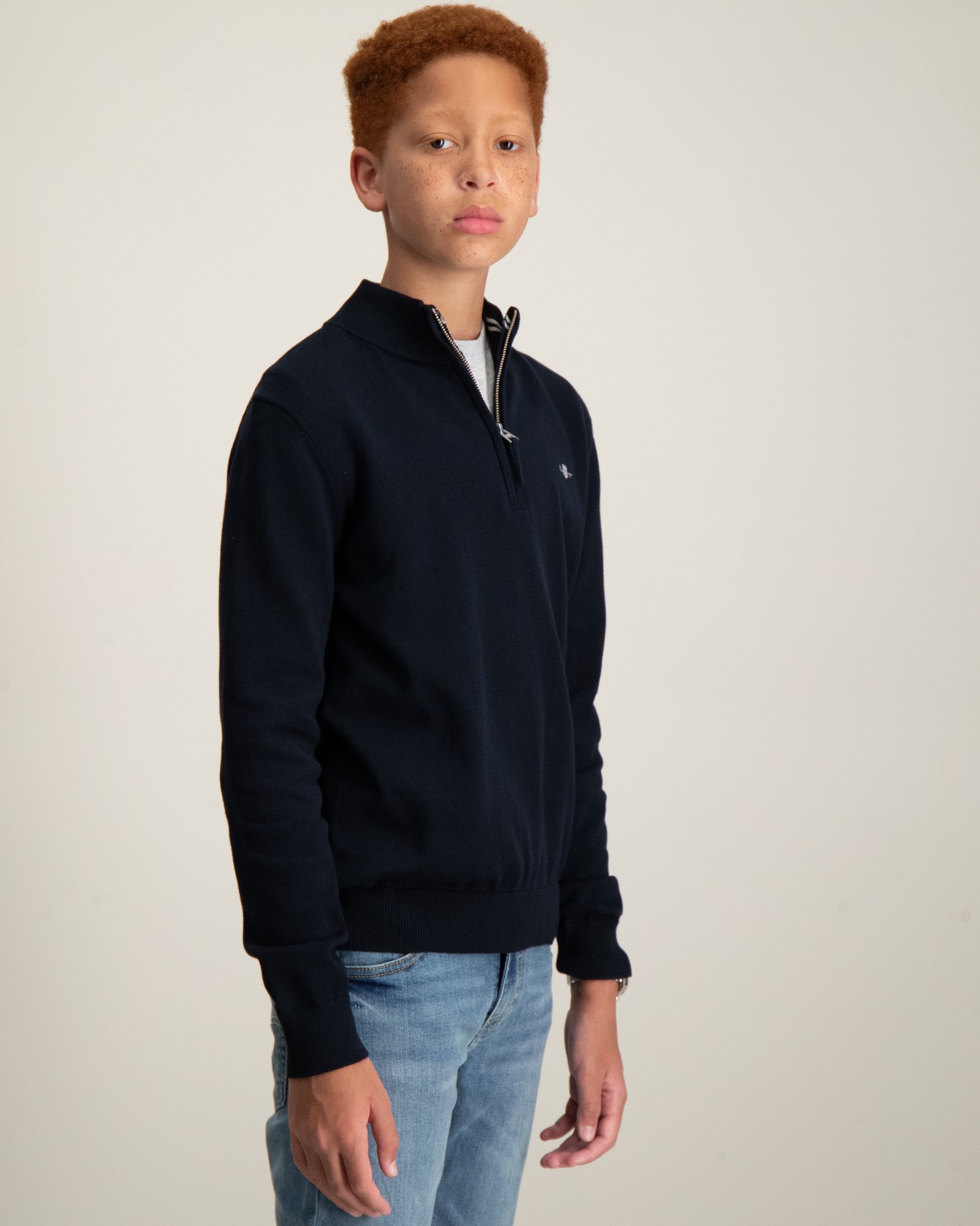 GANT SHIELD COTTON HALF ZIP Blå för Kille | Kids Brand Store