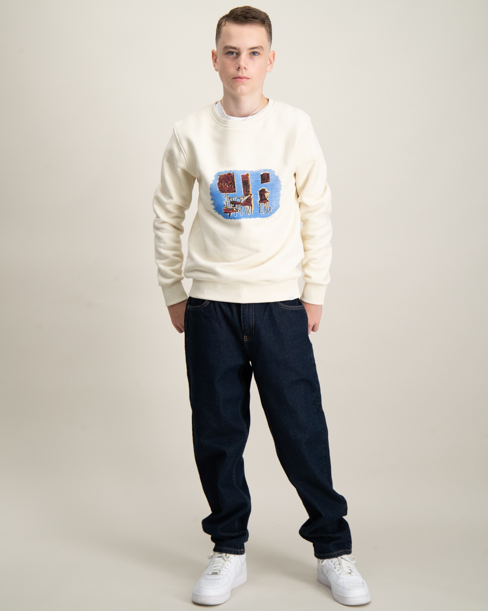 Les Deux Berkeley Sweatshirt Kids Cremefärgad för Kille | Kids Brand Store