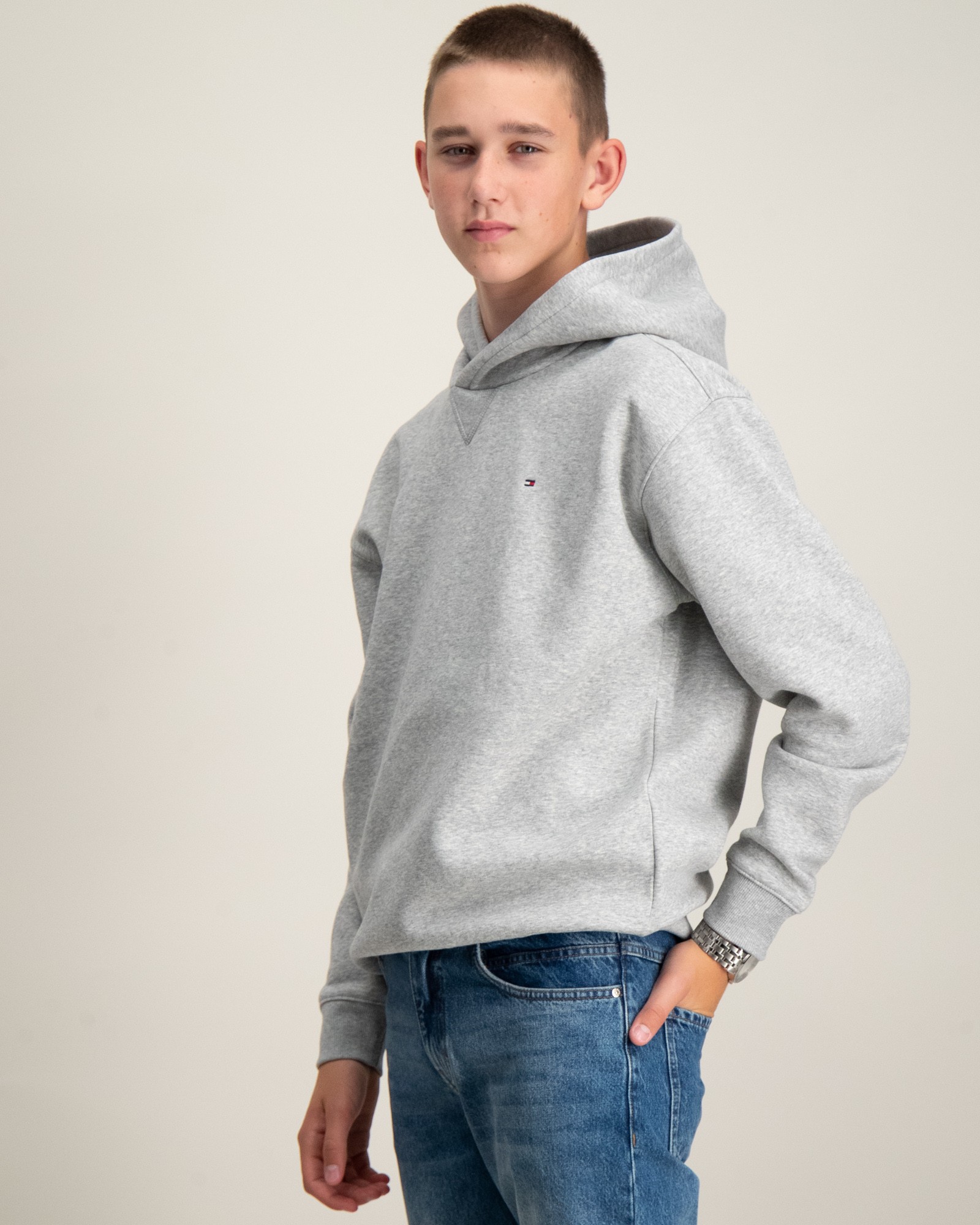 Tommy Hilfiger U TIMELESS FLEECE HOODIE Grau für Jungen | Kids Brand Store