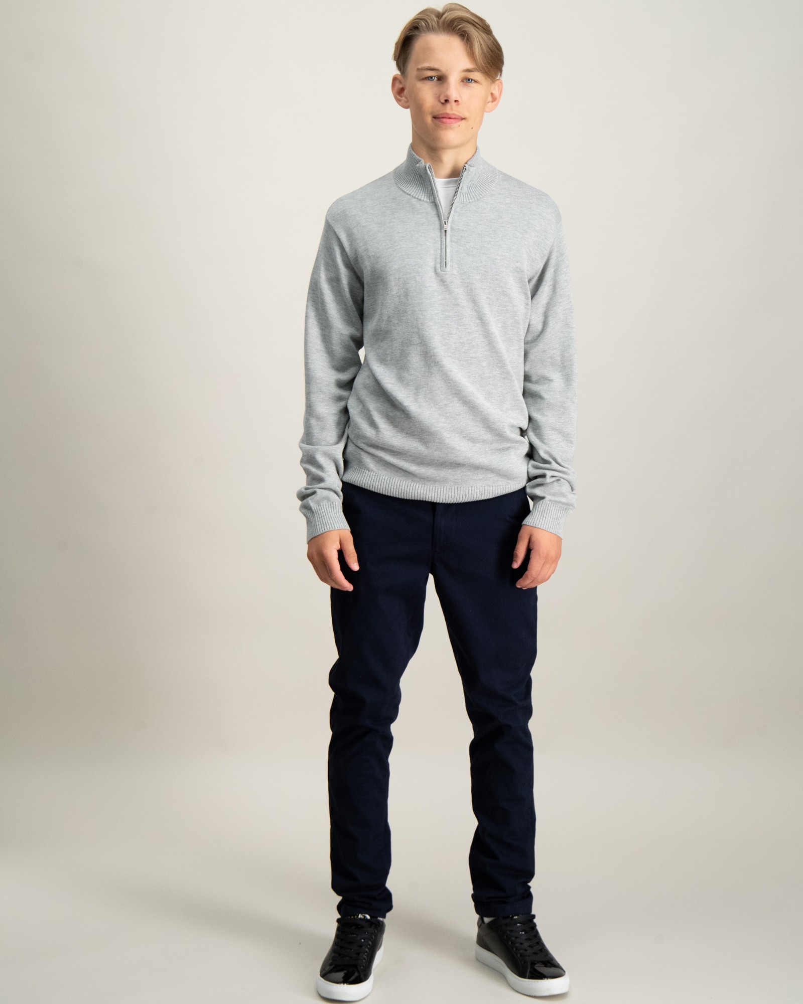 RYVLS Half Zip Cotton Knit Grå til Gutt | Kids Brand Store