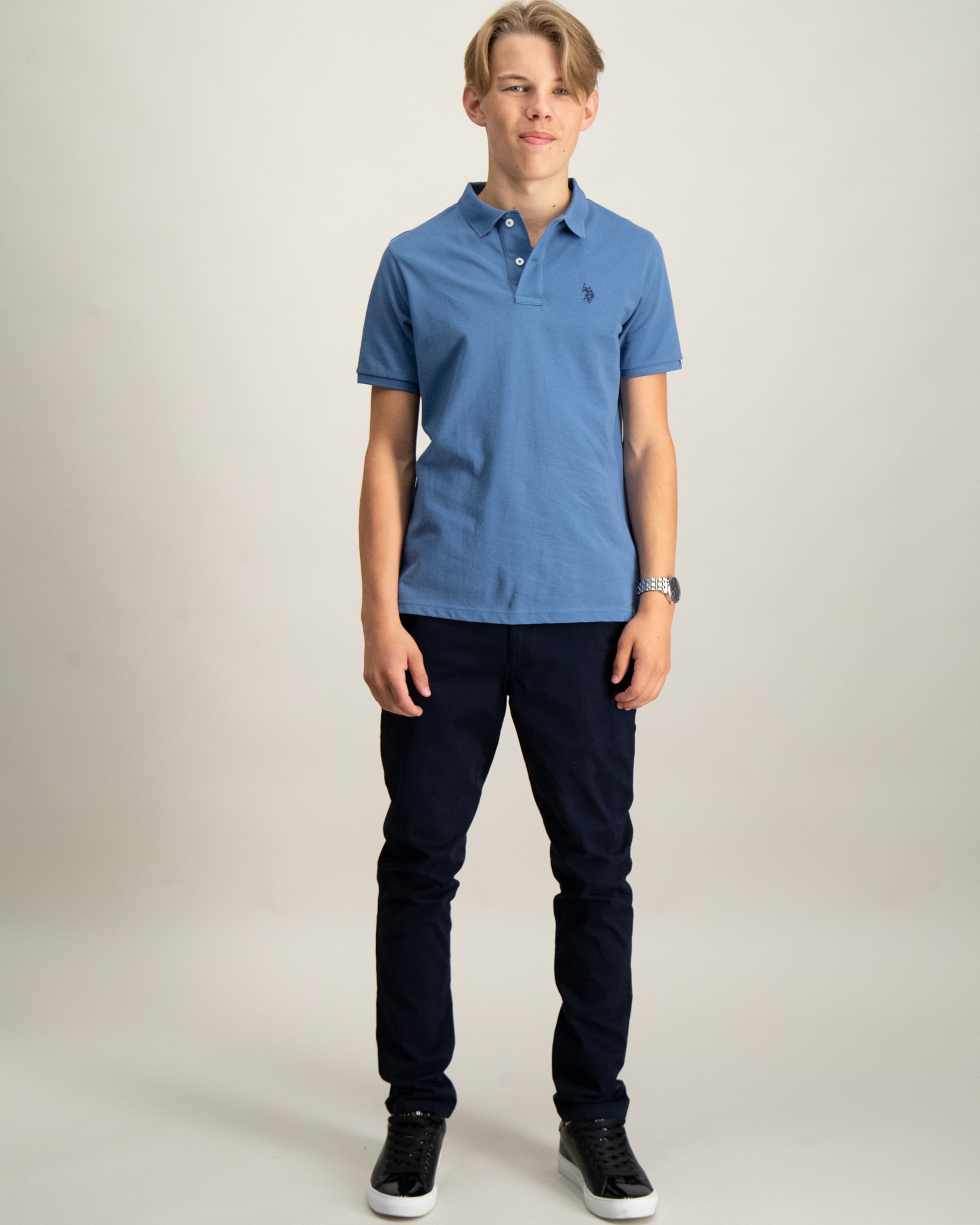 U.S. Polo Assn. DHM Pique Polo Blå för Kille | Kids Brand Store