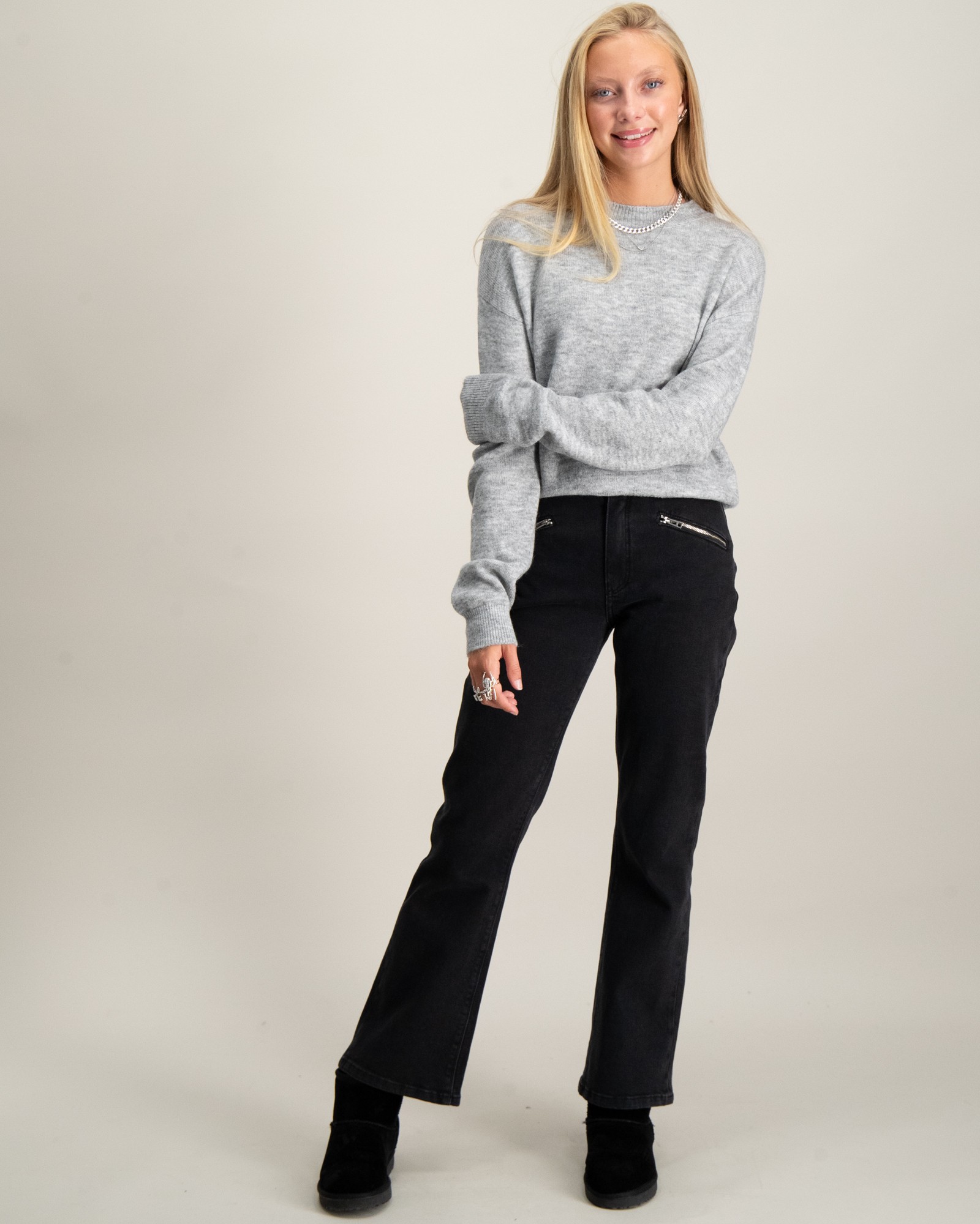 LMTD NLFLODET LS SHORT KNIT Grijs voor Meisjes | Kids Brand Store