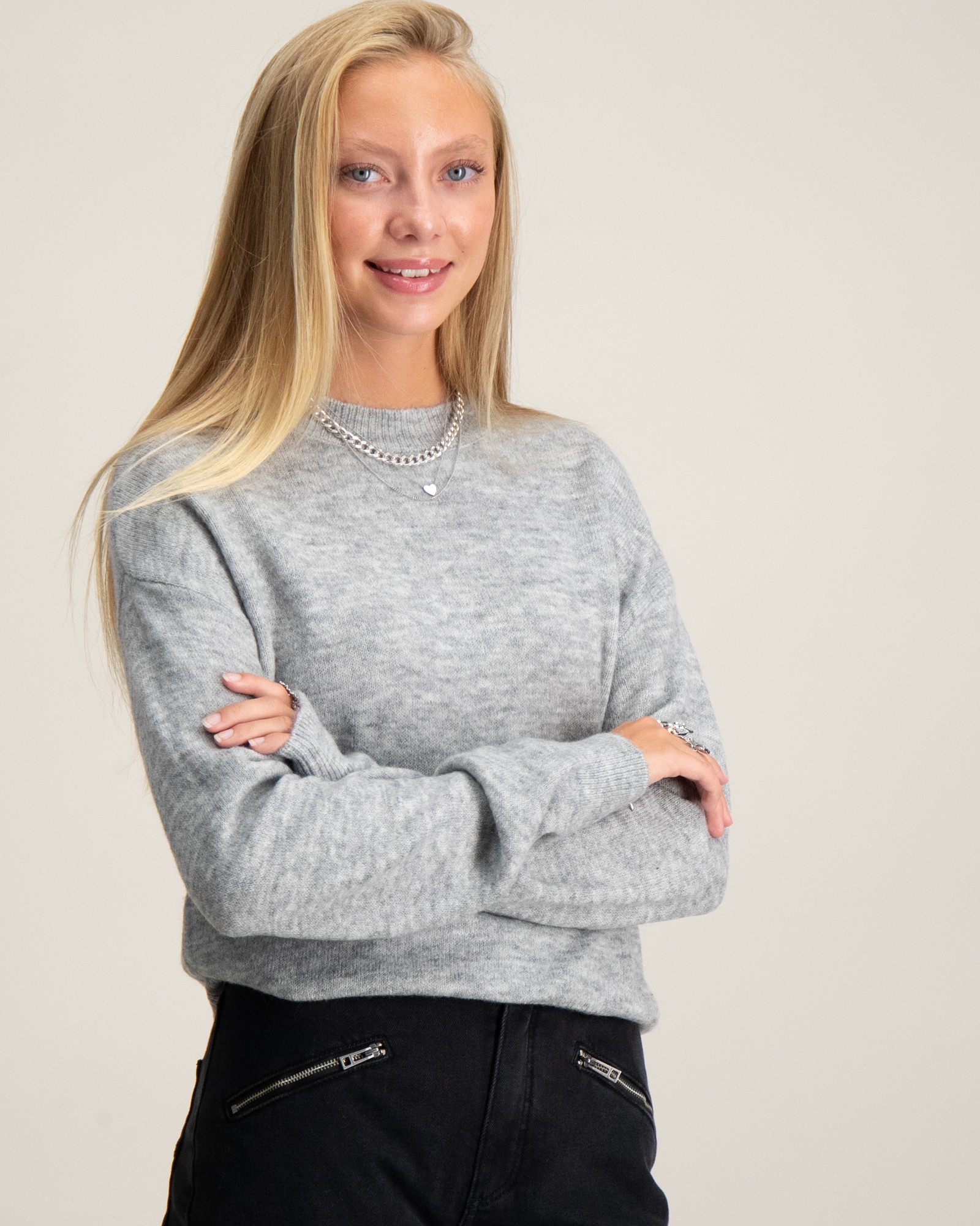 LMTD NLFLODET LS SHORT KNIT Grå för Tjej | Kids Brand Store