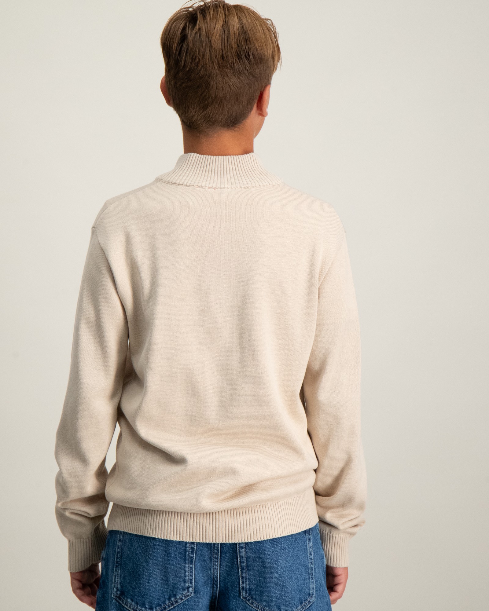 RYVLS Half Zip Cotton Knit Beige til Gutt | Kids Brand Store