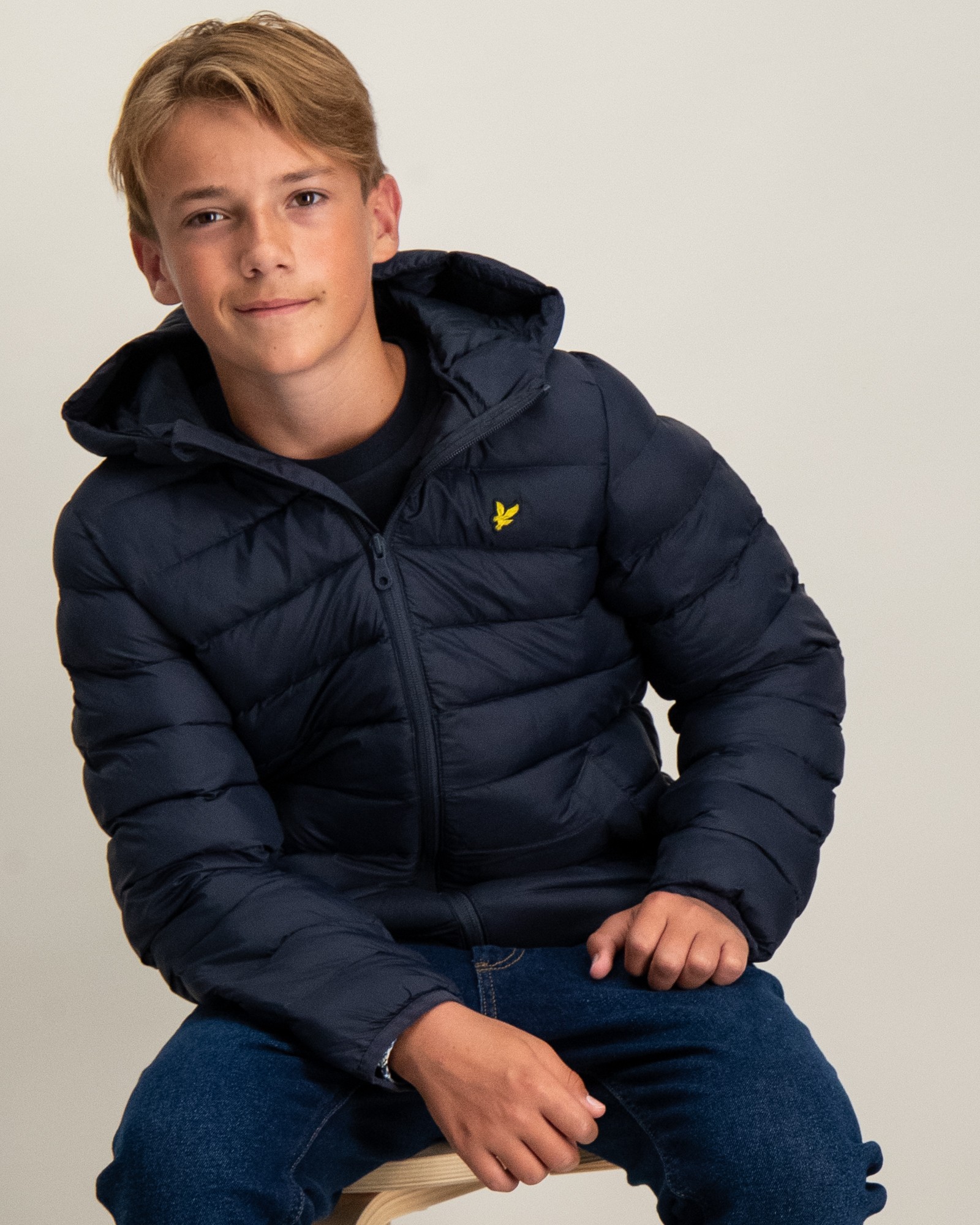 Lyle & Scott Lightweight Puffer Jacket Blå til Gutt | Kids Brand Store