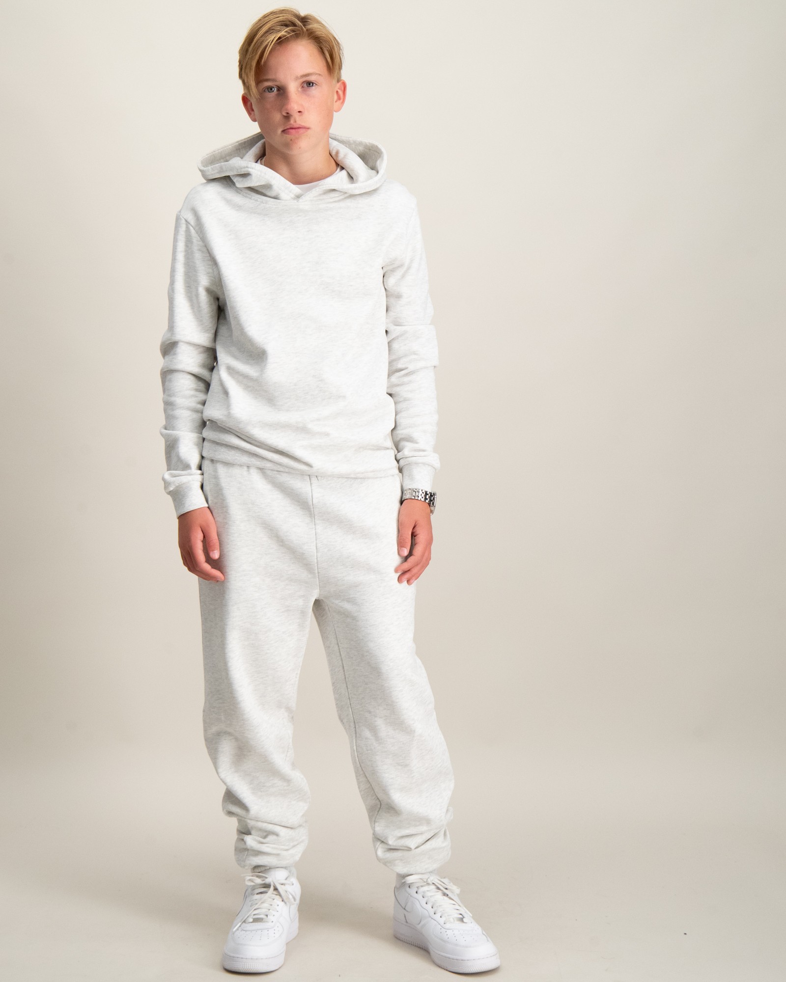 LMTD NLNNIZU LS BRU SWEAT W. HOOD Grijs voor Jongens | Kids Brand Store