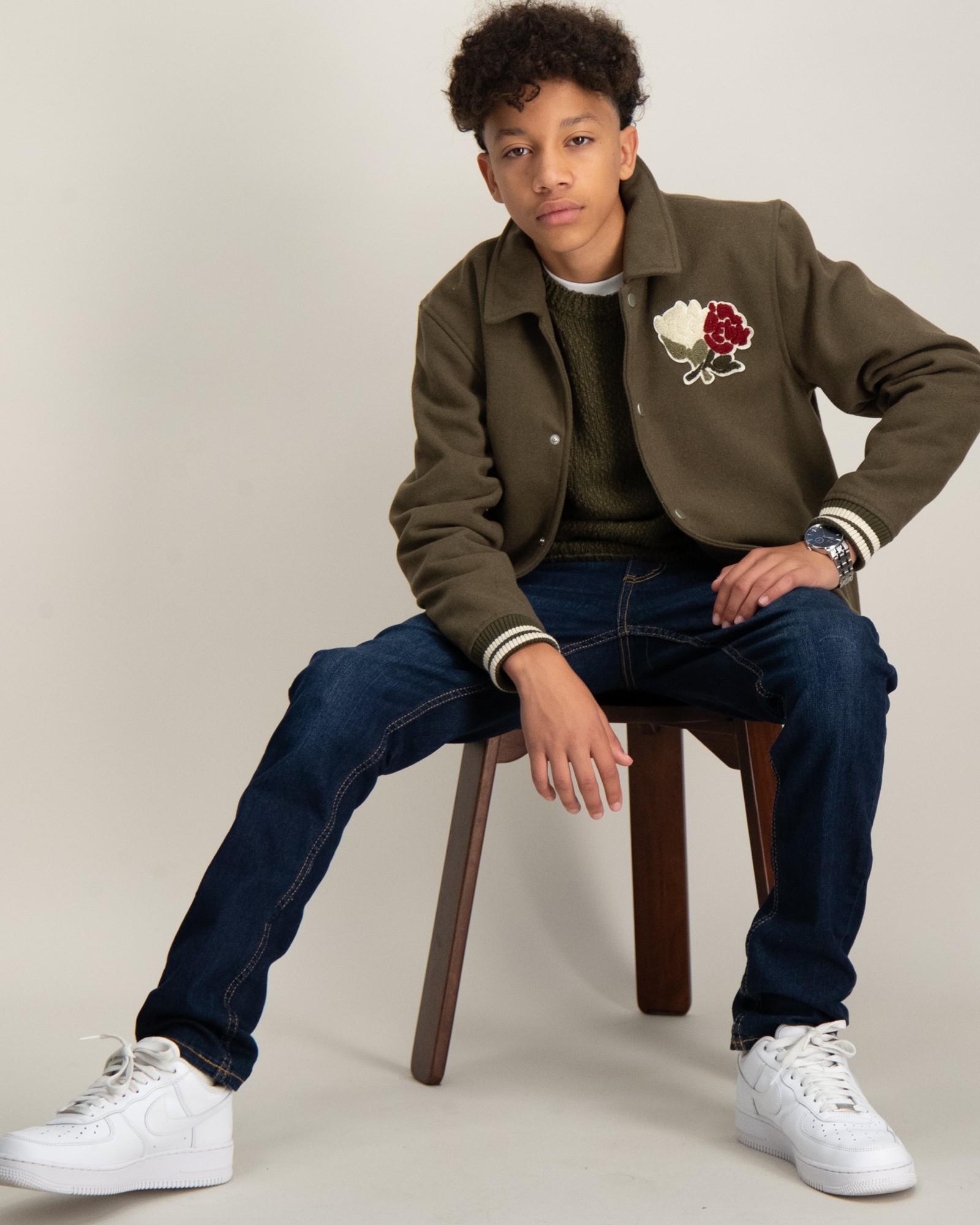 Les Deux Felipe Varsity Wool Jacket Kids Grön för Kille | Kids Brand Store