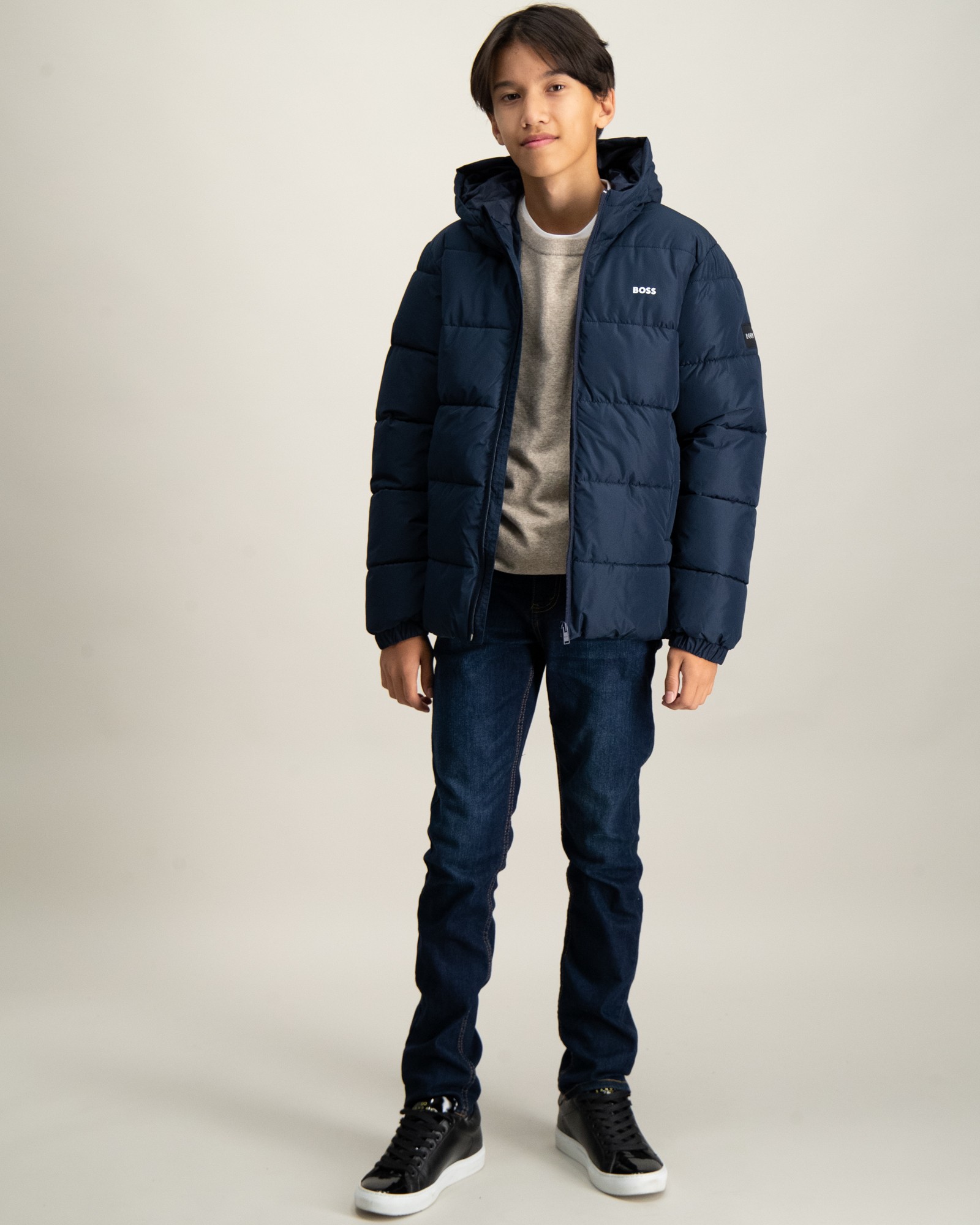 BOSS PUFFER JACKET Blå för Kille | Kids Brand Store