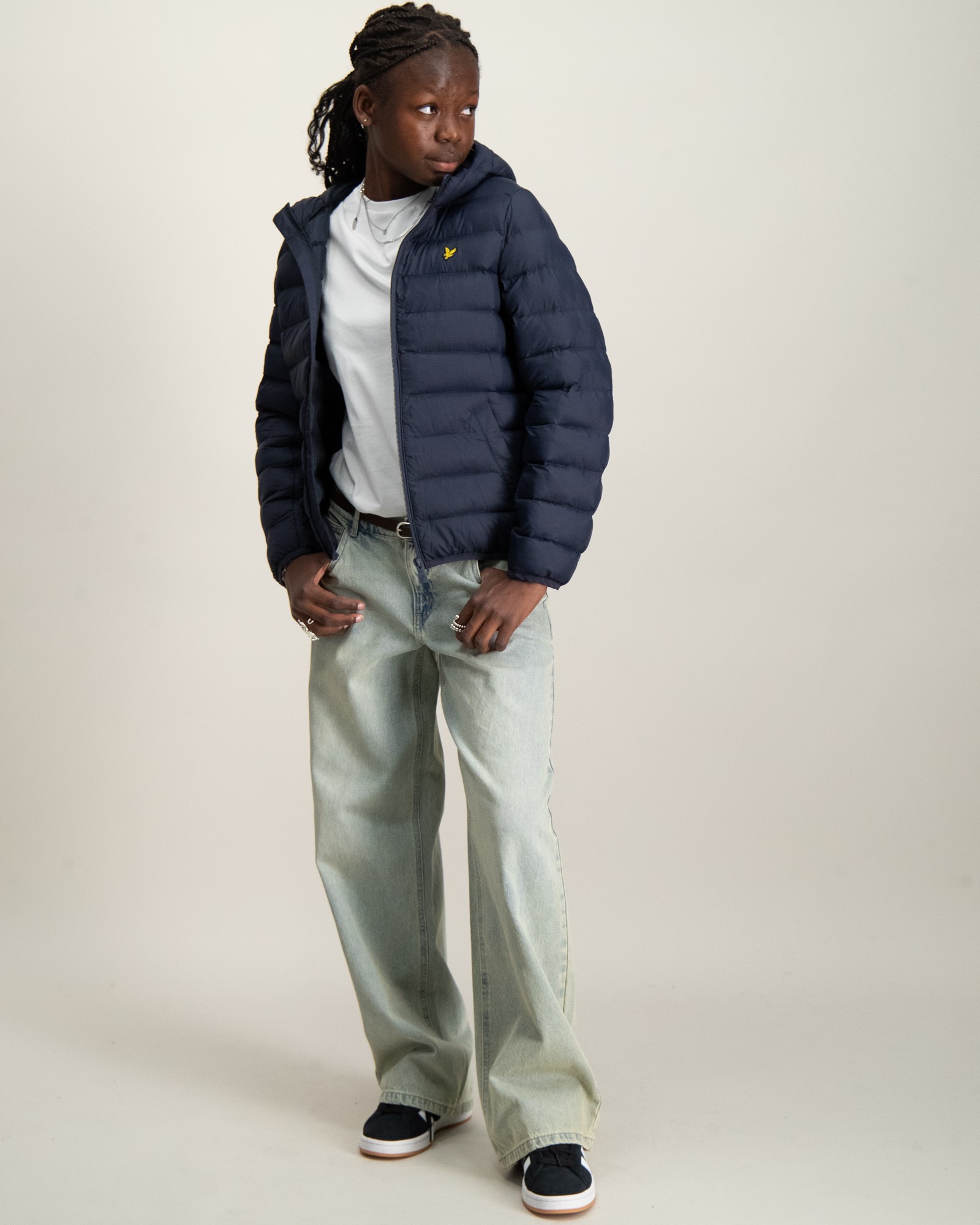 Lyle & Scott Lightweight Puffer Jacket Blå til Pige | Kids Brand Store