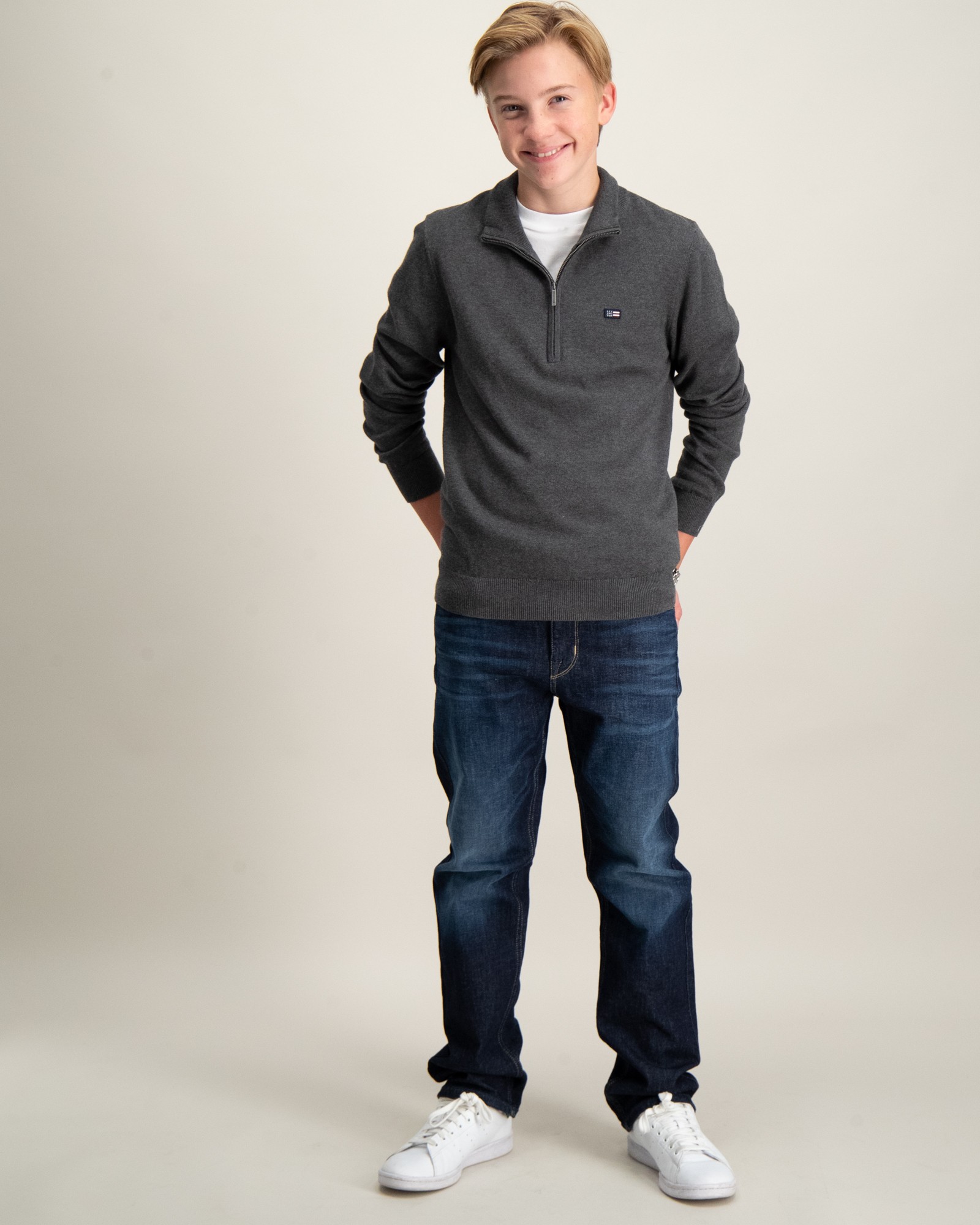 Lexington Freddy Half-Zip Sweater Grå til Gutt | Kids Brand Store