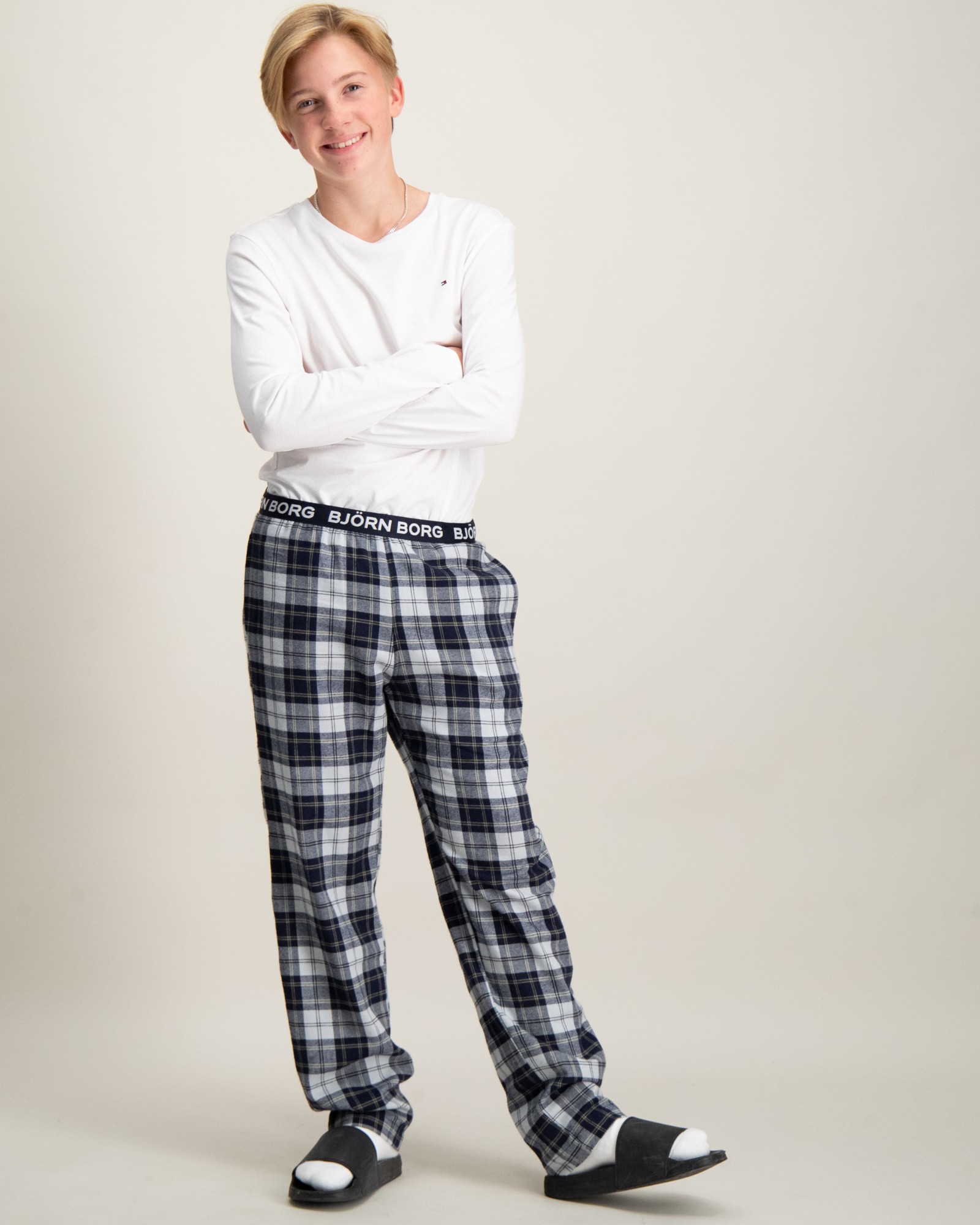Björn Borg CORE FLANNEL PYJAMA PANTS Blå för Kille | Kids Brand Store