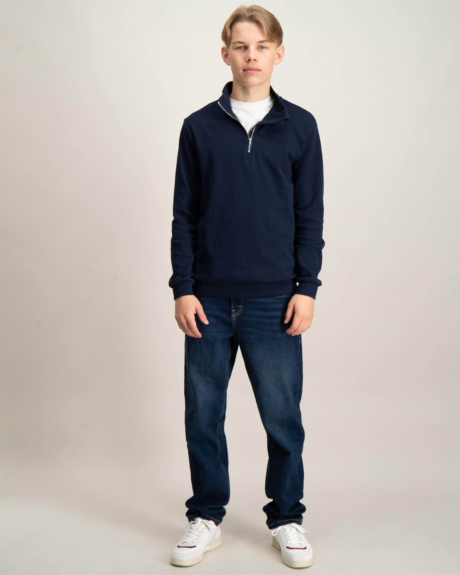 LMTD NLMNALDEMARS LS HALF ZIP SWEAT Blå til Gutt | Kids Brand Store