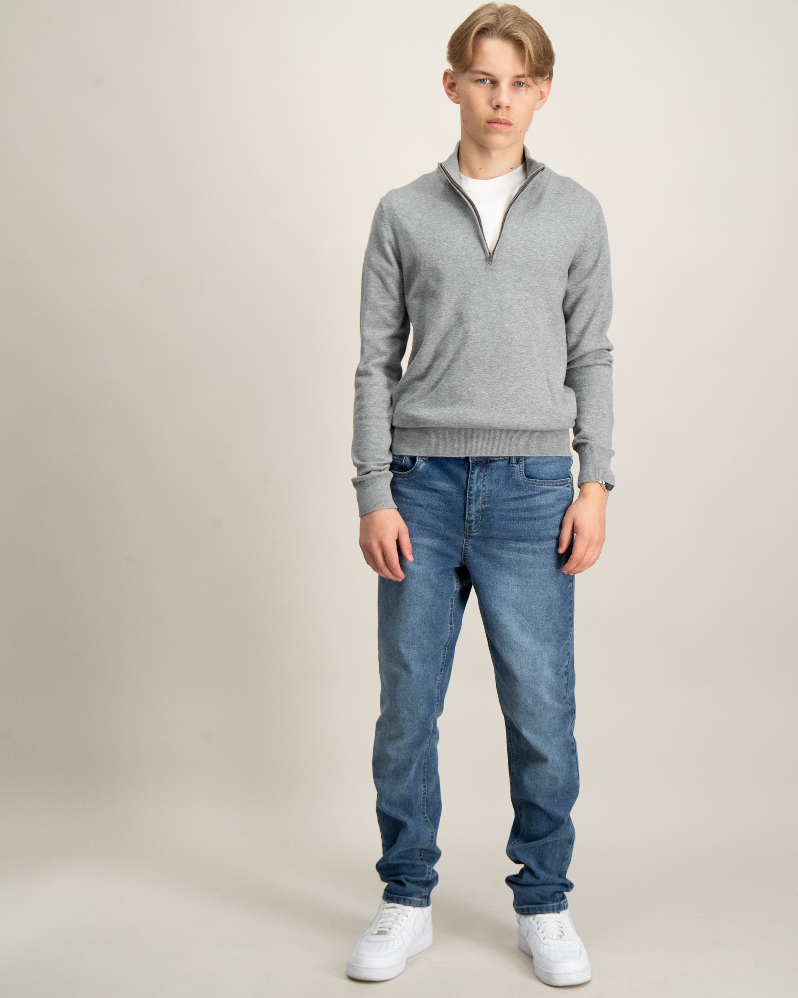 Grunt GRLudvig Half Zip Knit Grå til Gutt | Kids Brand Store