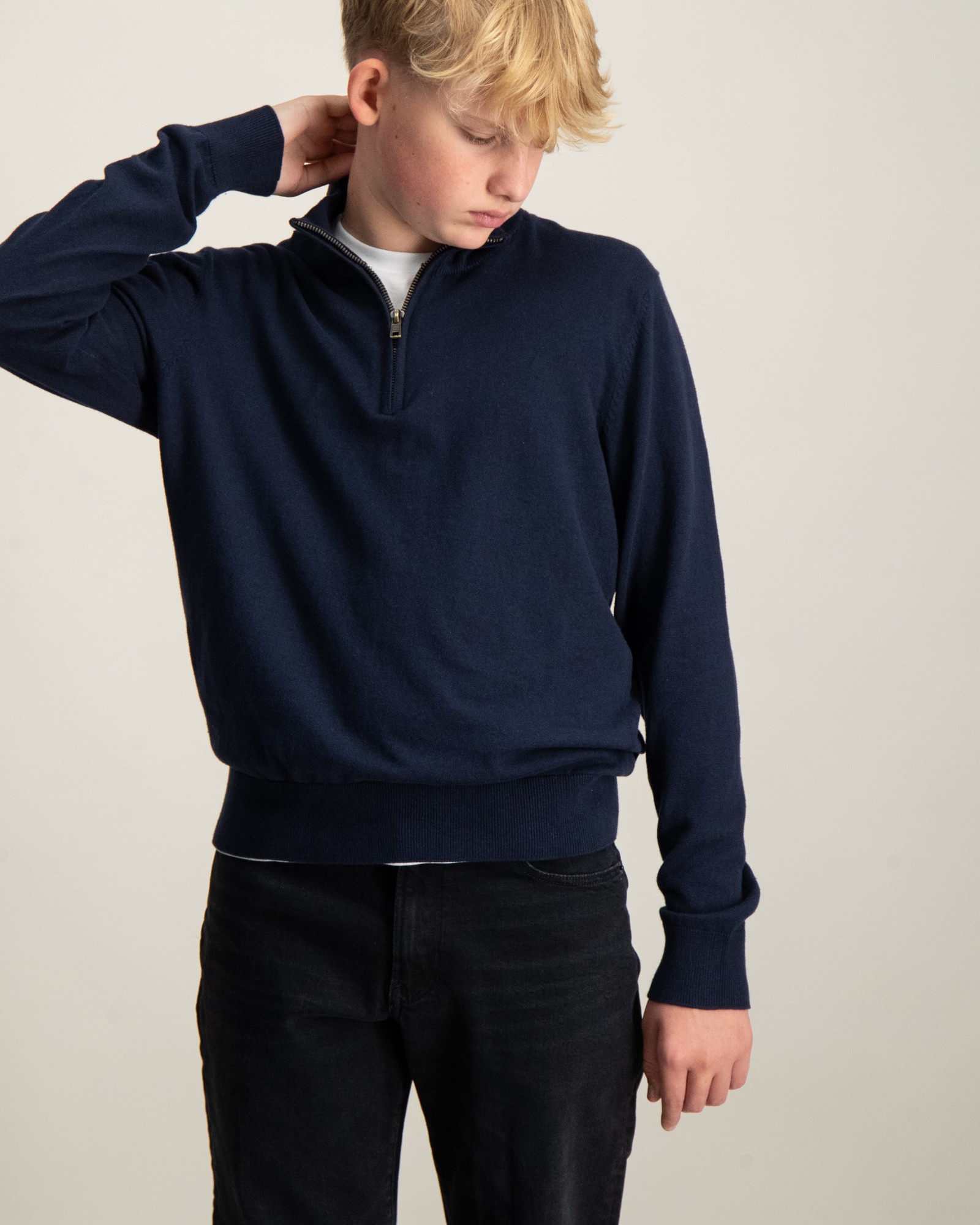 Grunt GRLudvig Half Zip Knit Blå til Gutt | Kids Brand Store
