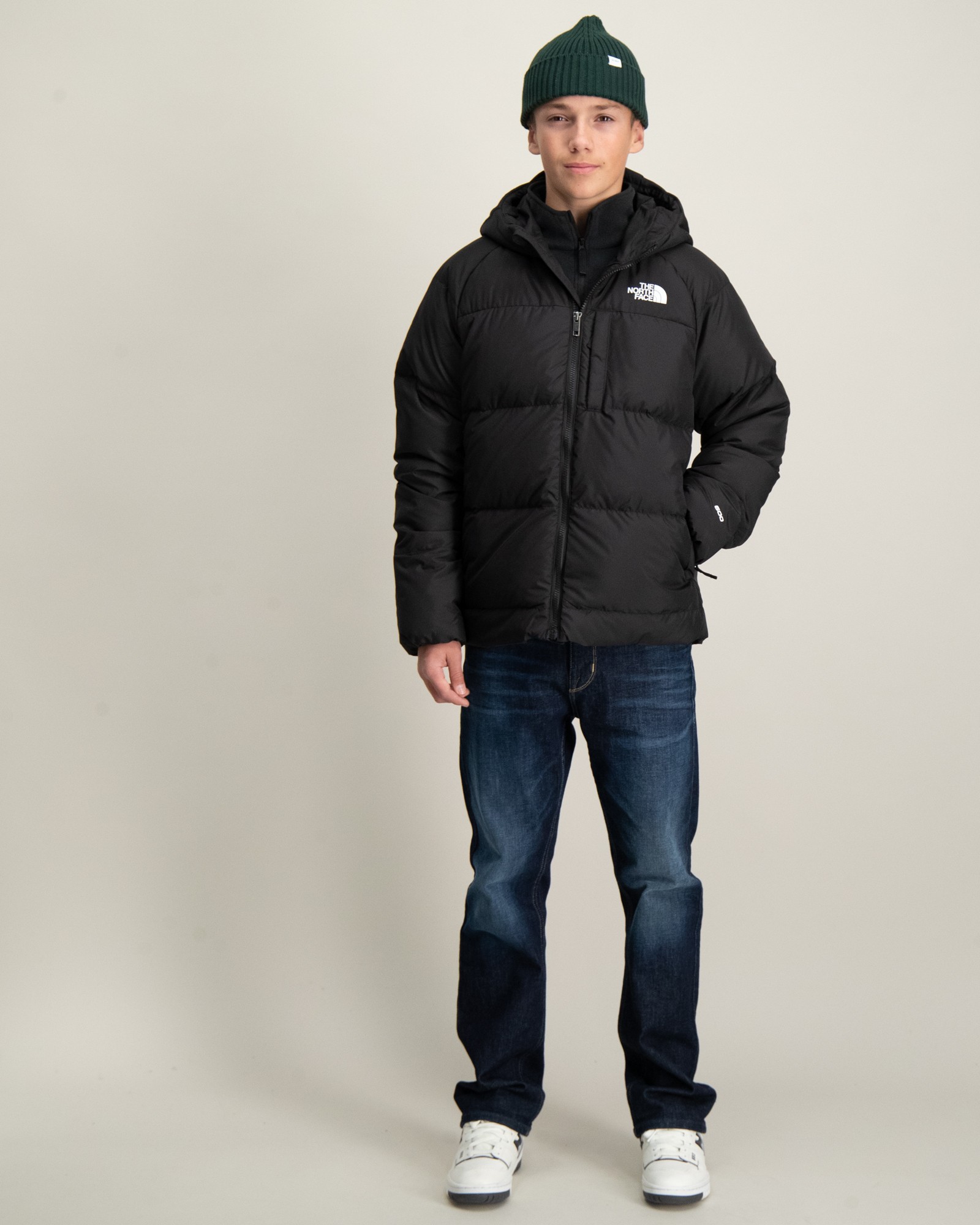 The north face down hooded jacket store