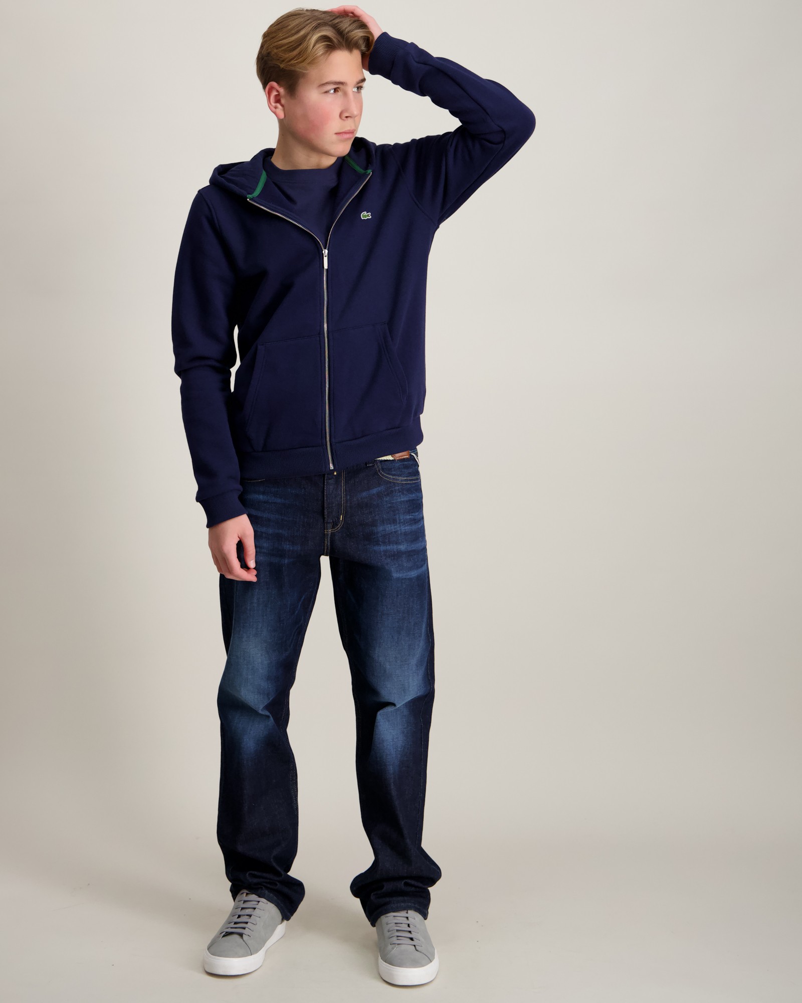 Lacoste SWEATSHIRT ZIP HOOD Sininen varten Pojat | Kids Brand Store