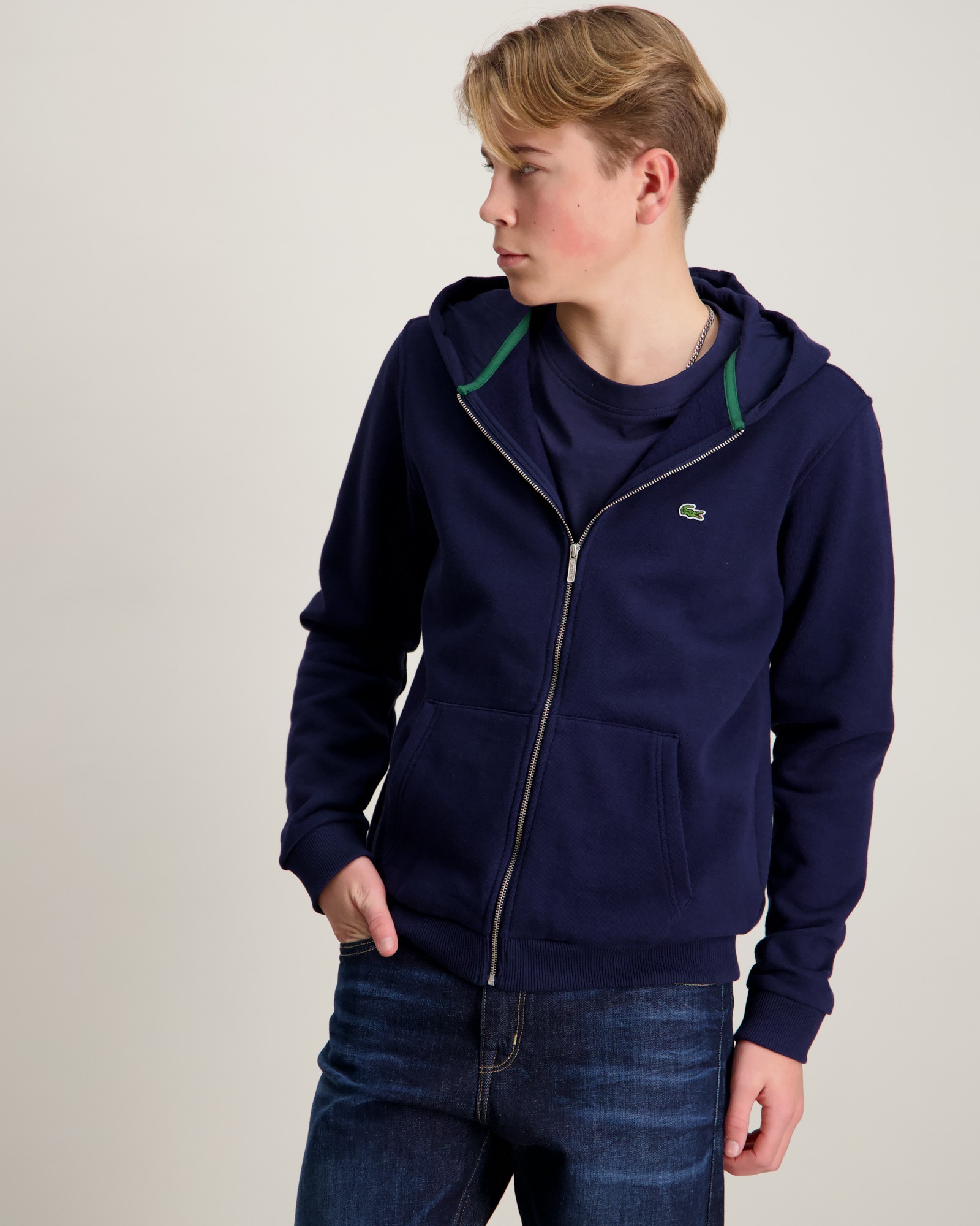 Lacoste SWEATSHIRT ZIP HOOD Sininen varten Pojat | Kids Brand Store