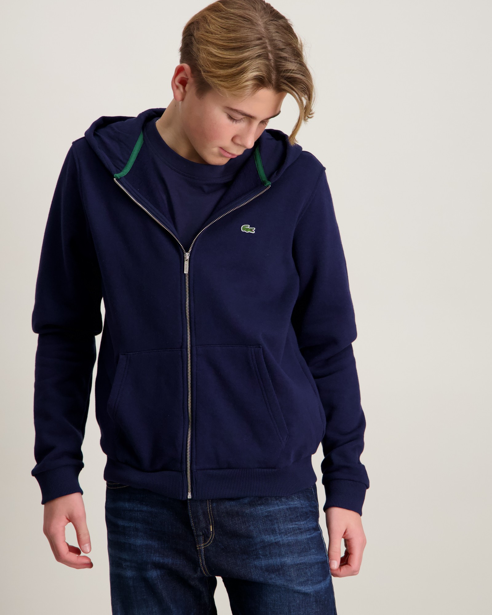 Lacoste SWEATSHIRT ZIP HOOD Sininen varten Pojat | Kids Brand Store