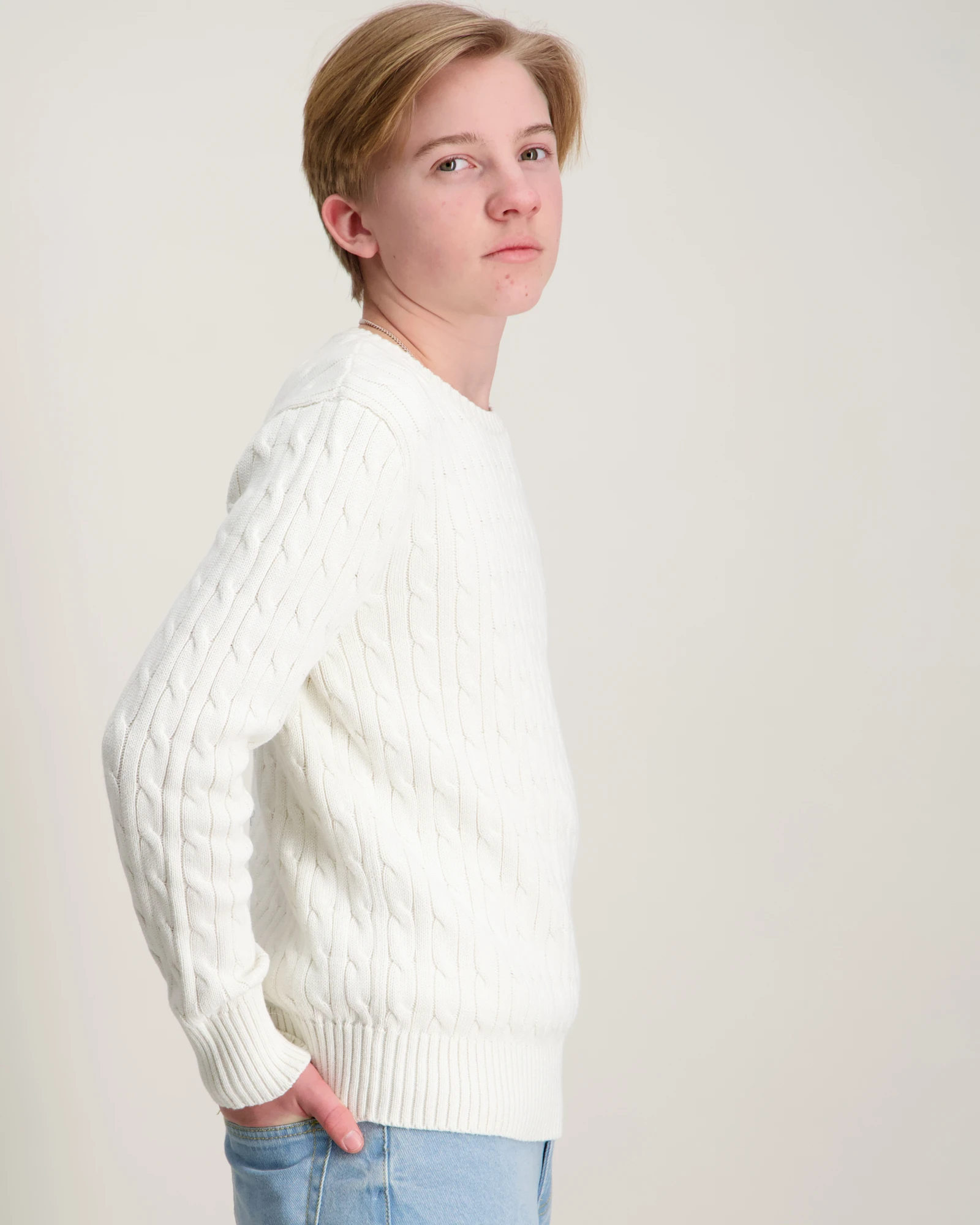 Polo Ralph Lauren Cable-Knit Cotton Sweater Hvit til Gutt | Kids Brand ...