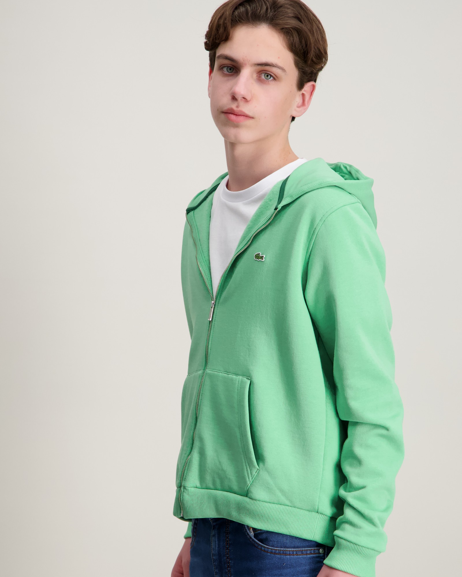 Lacoste SWEATSHIRT ZIP HOOD Grön för Kille | Kids Brand Store