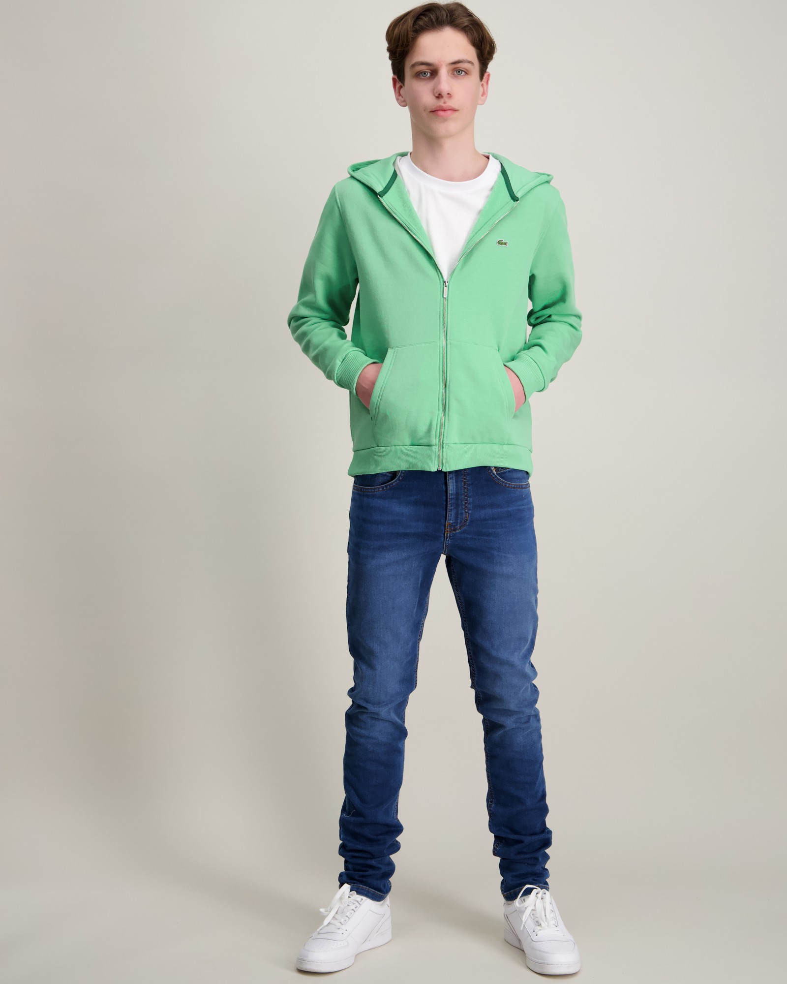 Lacoste SWEATSHIRT ZIP HOOD Grön för Kille | Kids Brand Store