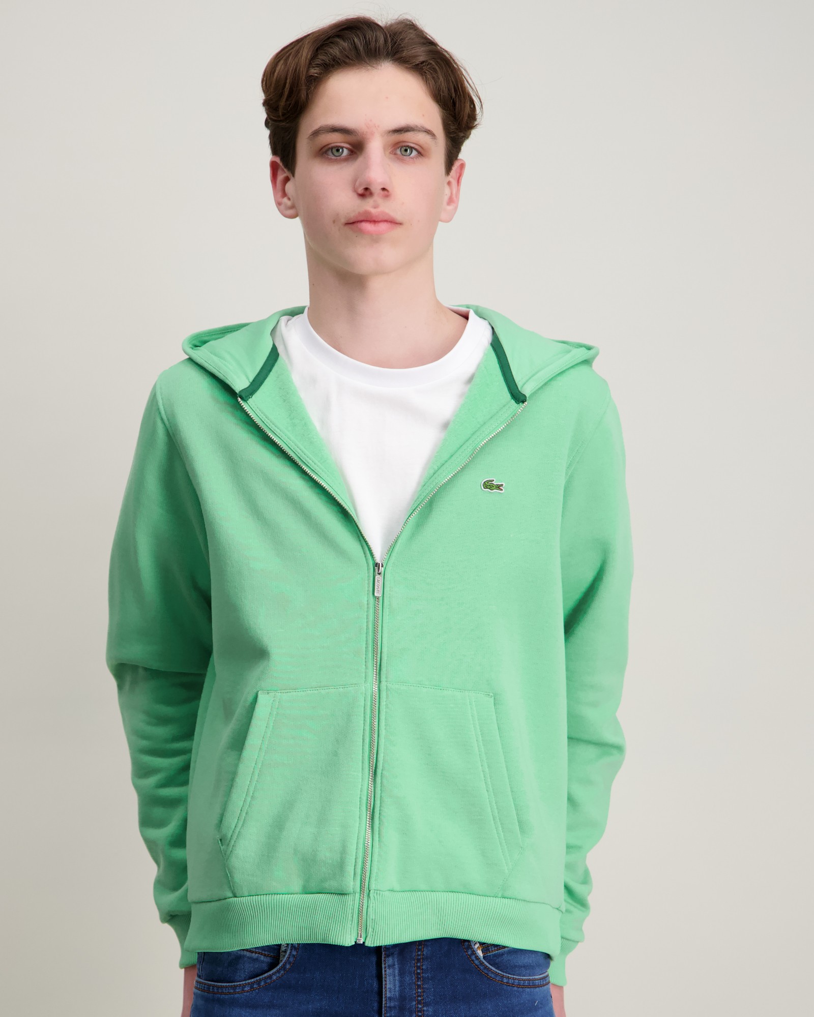 Lacoste SWEATSHIRT ZIP HOOD Grön för Kille | Kids Brand Store