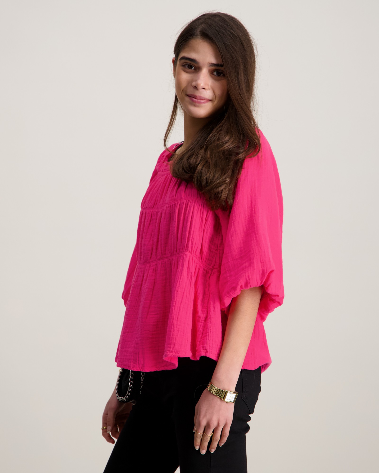 Kids ONLY KOGTHYRA LIFE S/S SQUARE TOP CP WVN Rosa til Pige | Kids ...