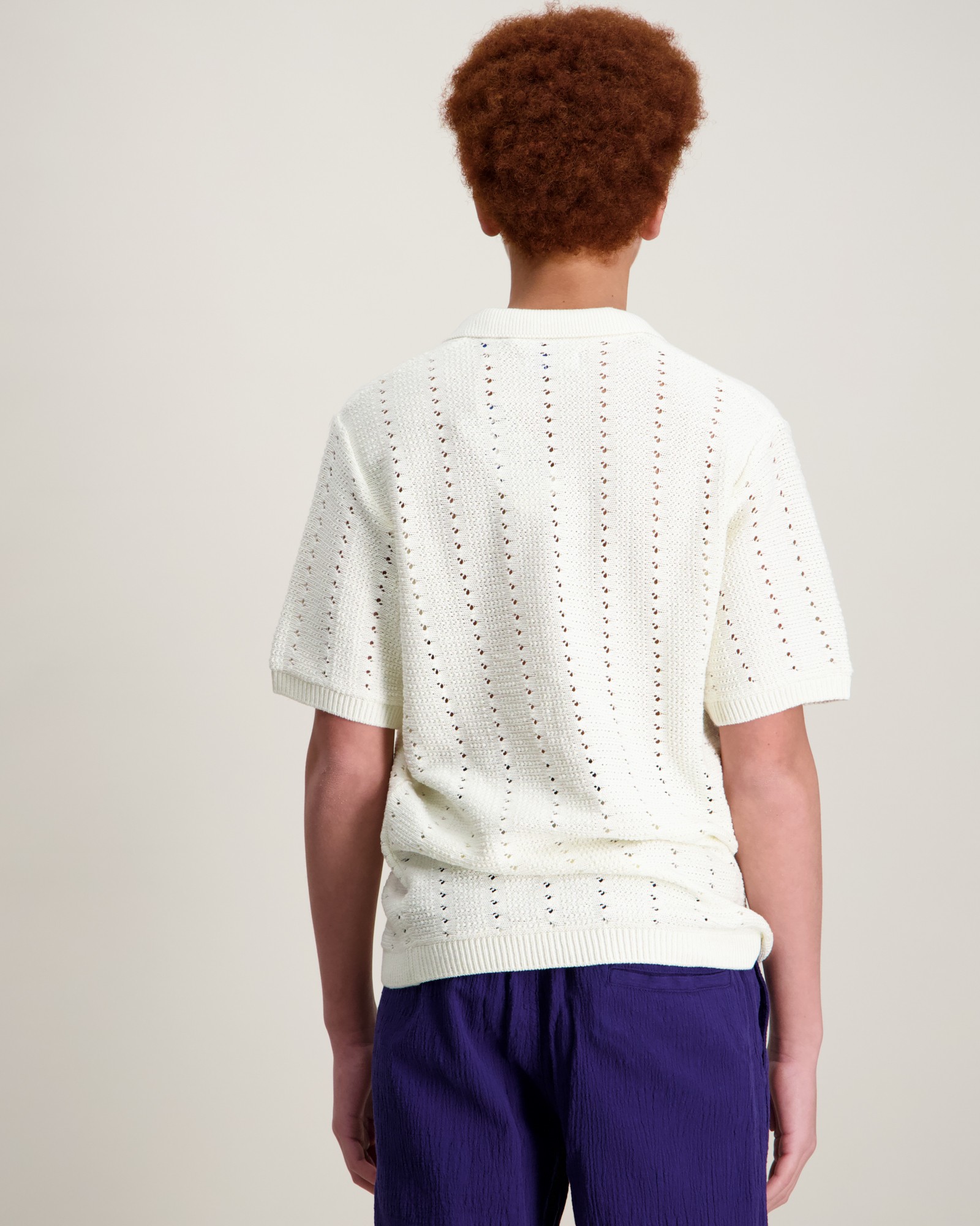 Jack & Jones JORPAROS KNIT EASTER SS CROCHET POLO JNR Hvid til Dreng ...