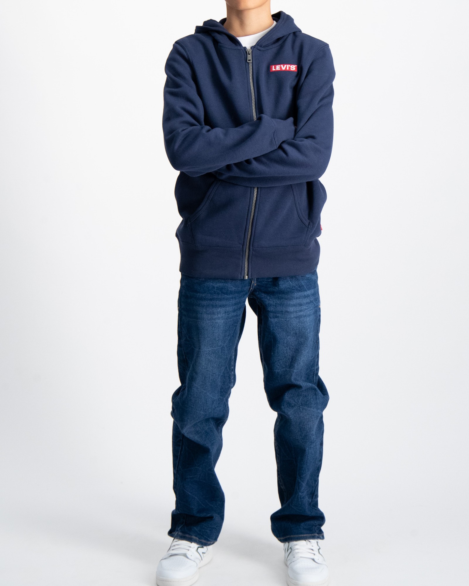 Levi's LVN BOXTAB FULL ZIP HOODIE Blå til Dreng | Kids Brand Store