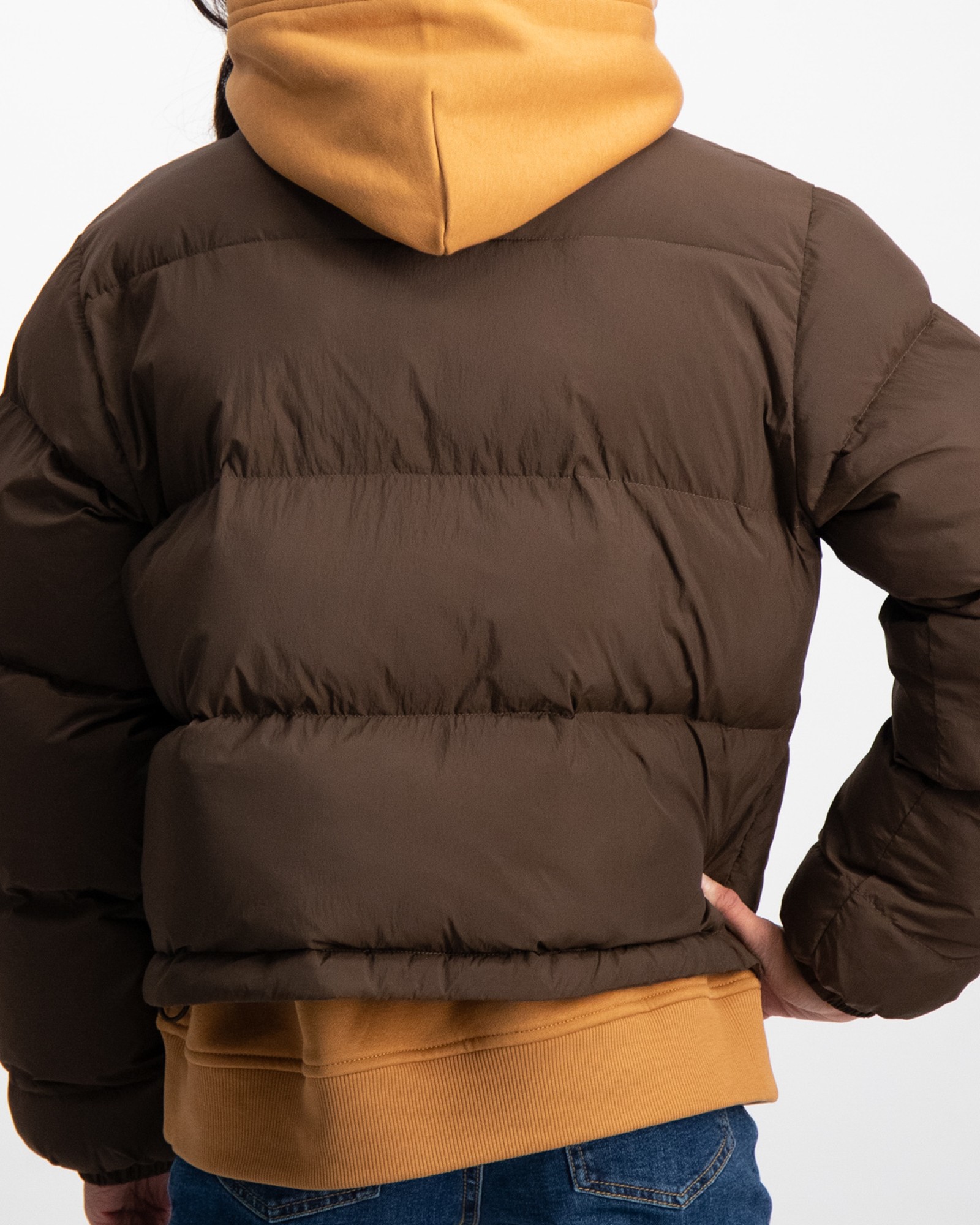 GANT CROPPED PUFFER JACKET Brun til Pige | Kids Brand Store