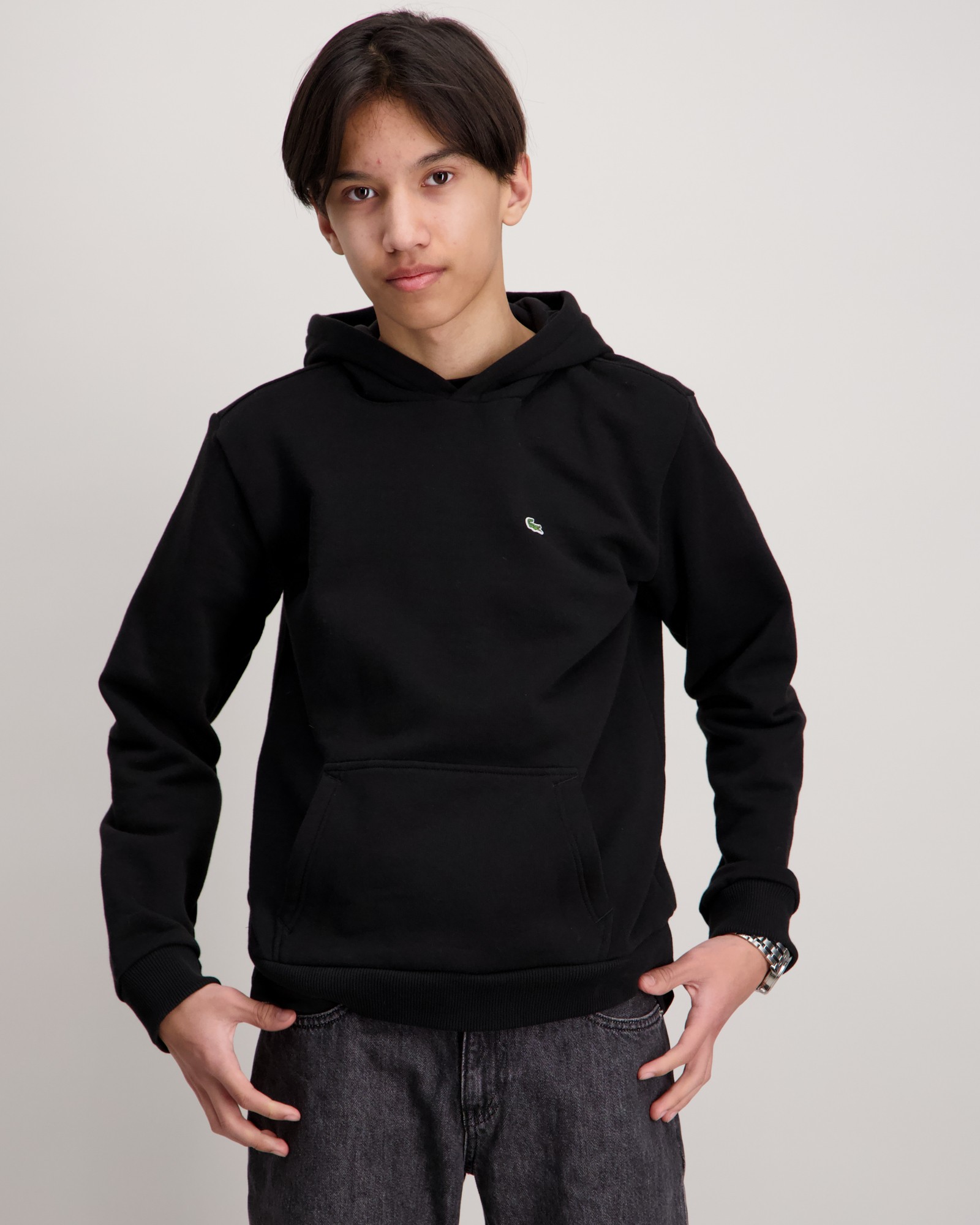 Lacoste SWEATSHIRT HOOD Svart för Kille | Kids Brand Store